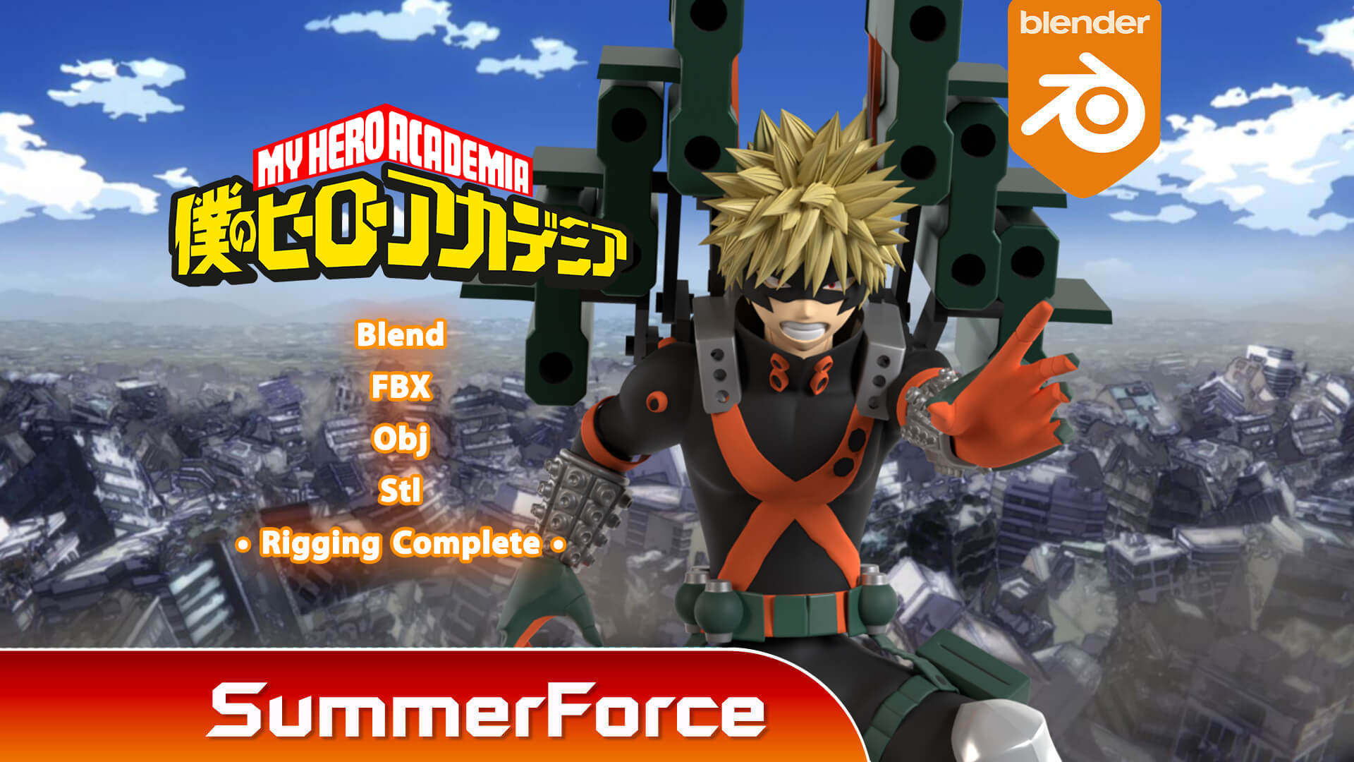 Katsuki Bakugo Strafe Panzer - My Hero Academia 3D Model by Summerforce