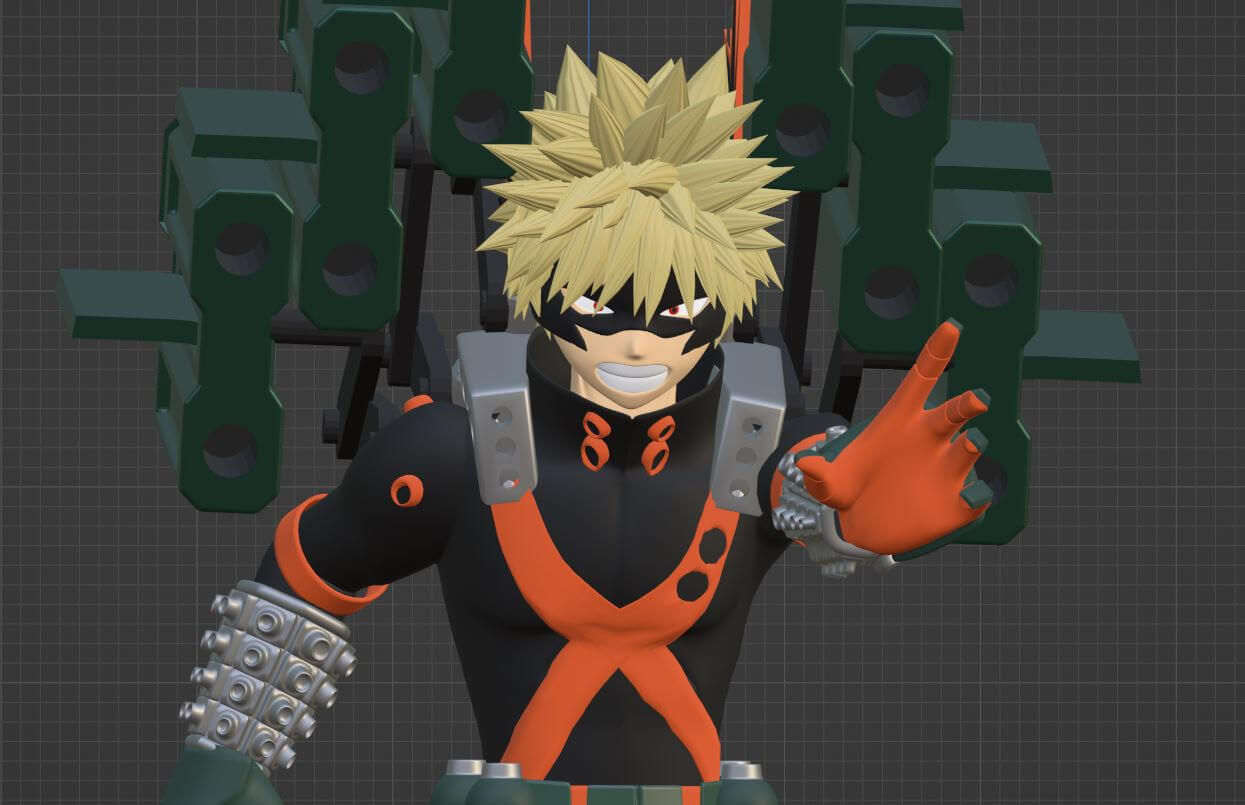 Katsuki Bakugo Strafe Panzer - My Hero Academia 3D Model by Summerforce