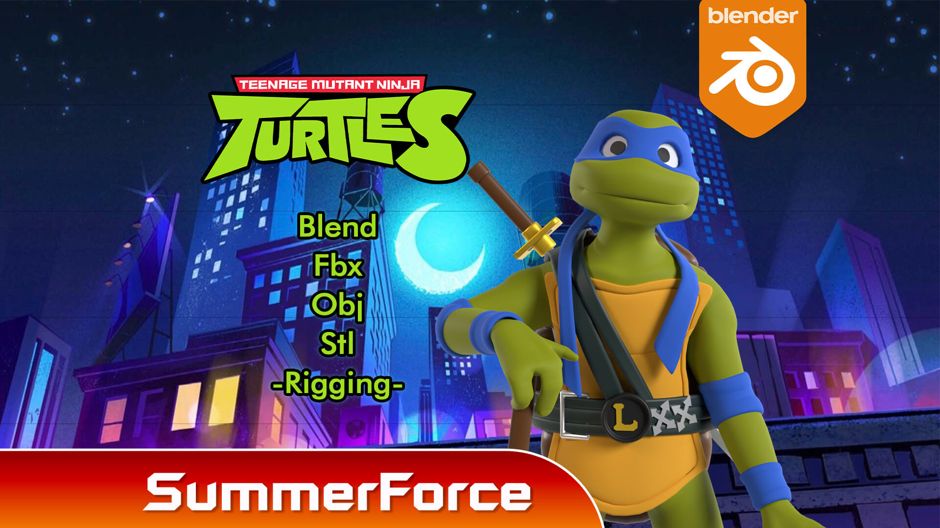 Leonardo - TMNT 3D Model by Summerforce