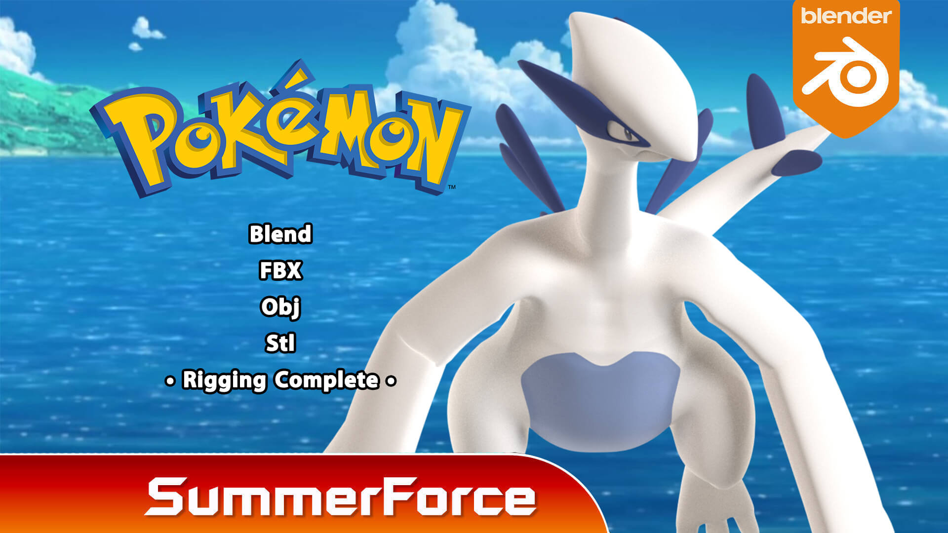 Lugia - Pokemon 3D Model by Summerforce