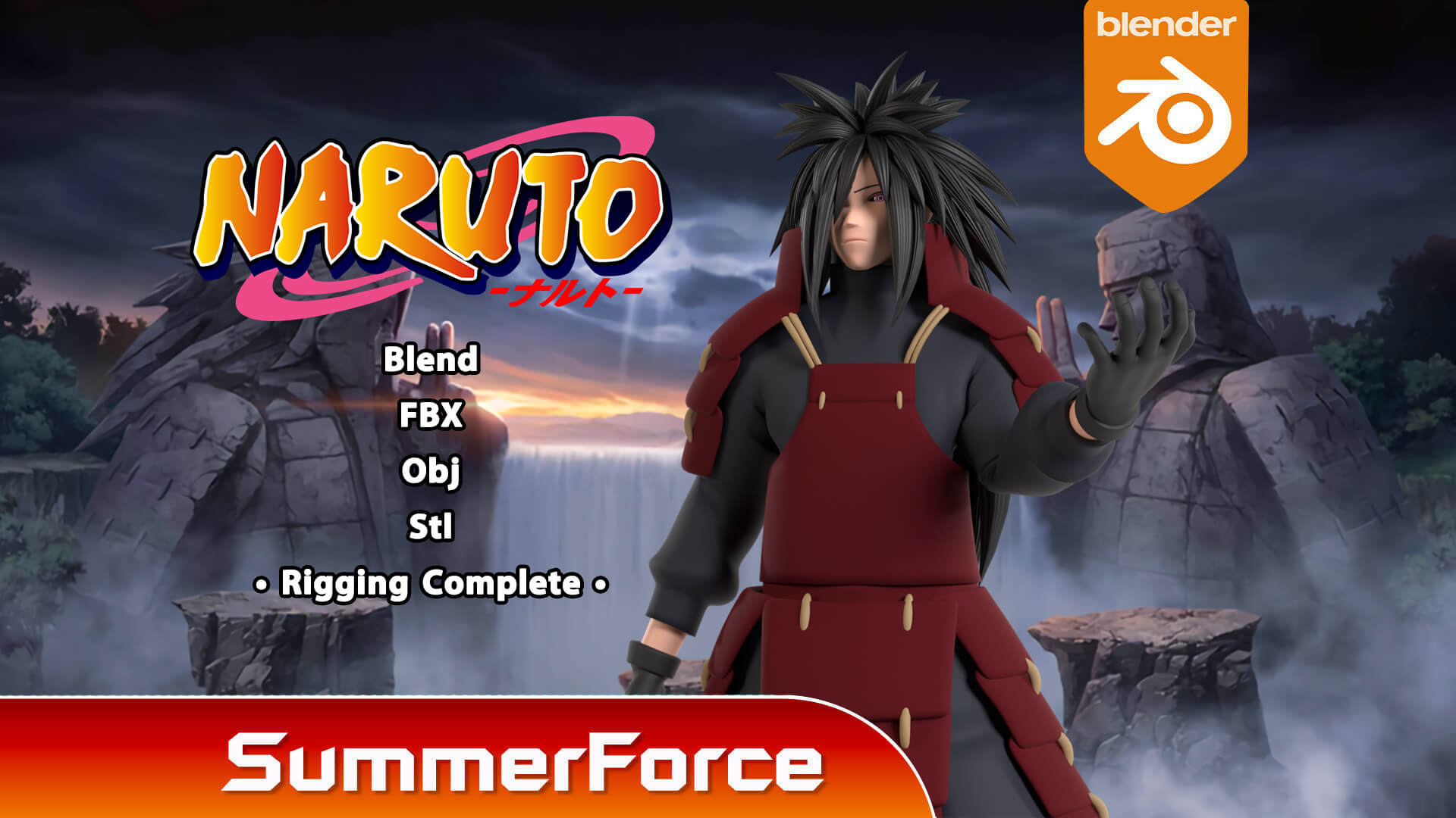 Madara Uchiha - Naruto Shippuden 3D Model by Summerforce