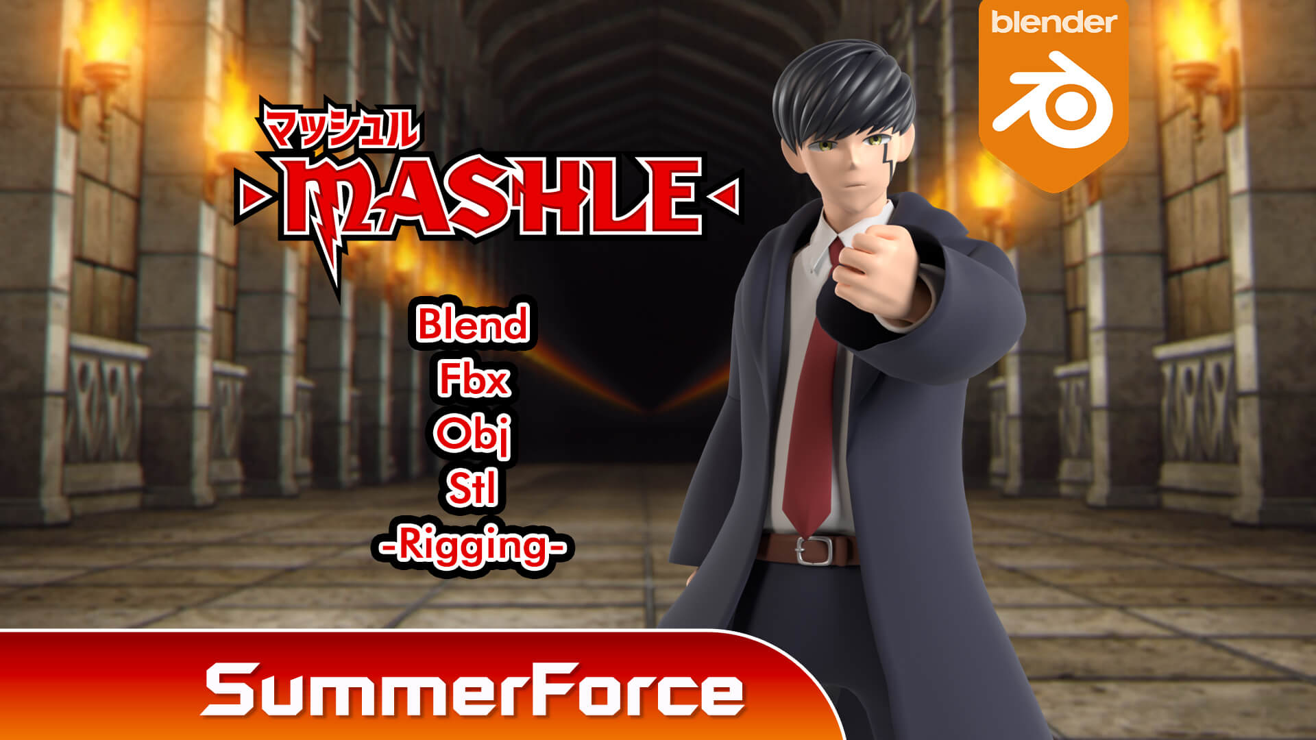 Mash Burnedead - Mashle 3D Model by Summerforce