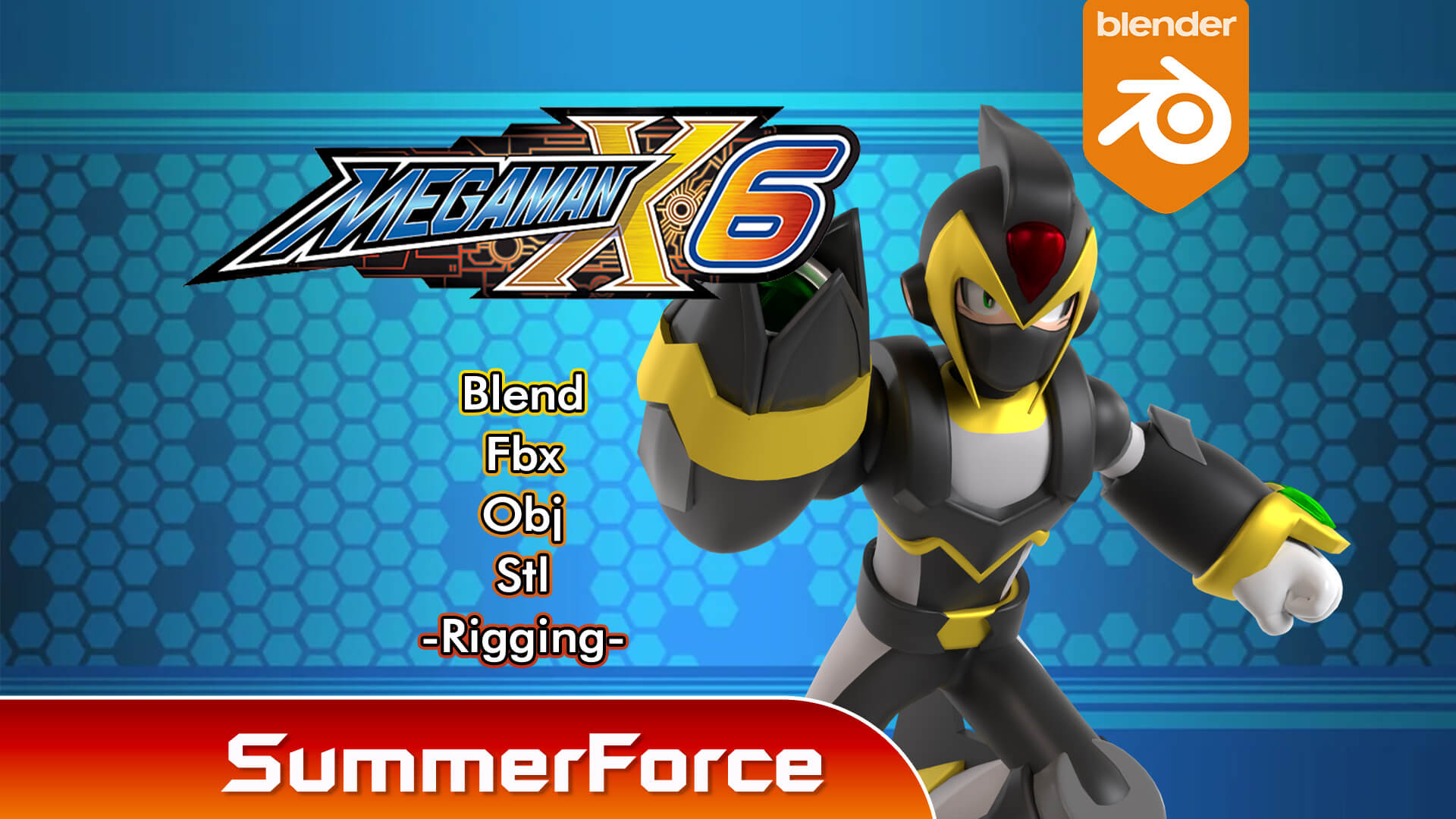 Mega Man Shadow Armor - Mega Man X6 3D Model by Summerforce