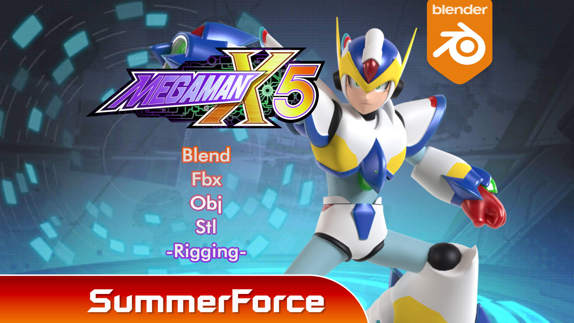 MegaMan Falcon Armor - Mega Man X5 3D Model by Summerforce