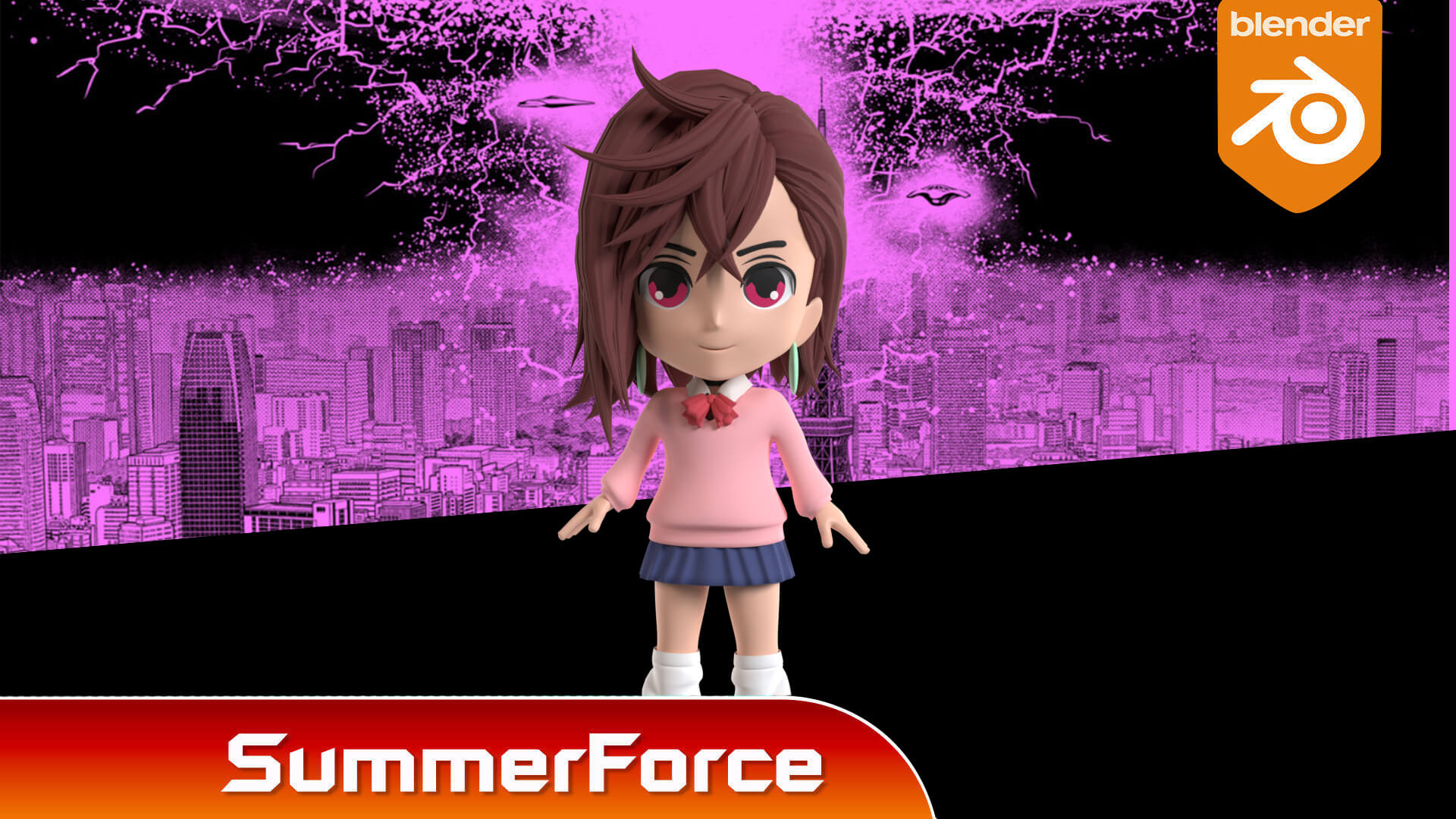 Momo Ayase SD - Dandadan 3D Model by Summerforce