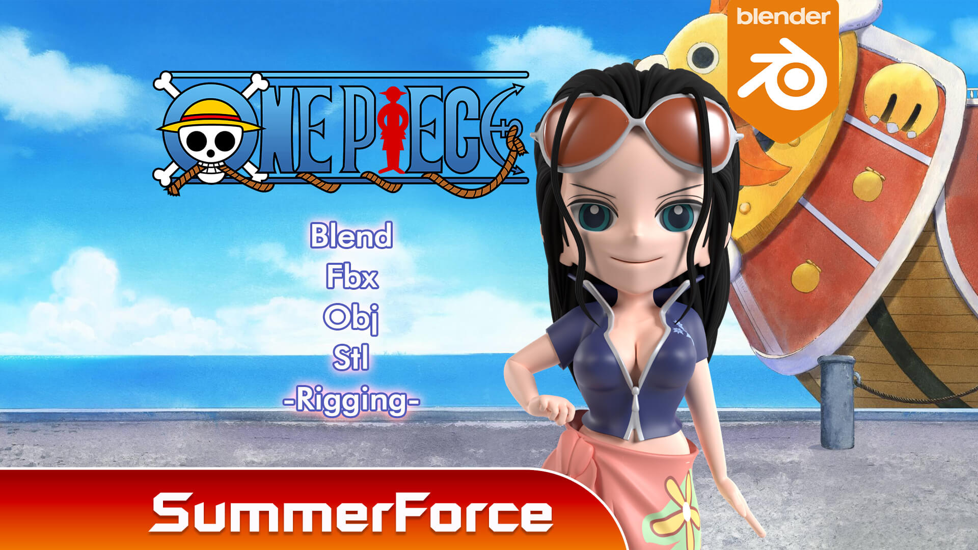 Nico Robin SD - One Piece 3D Model by Summerforce