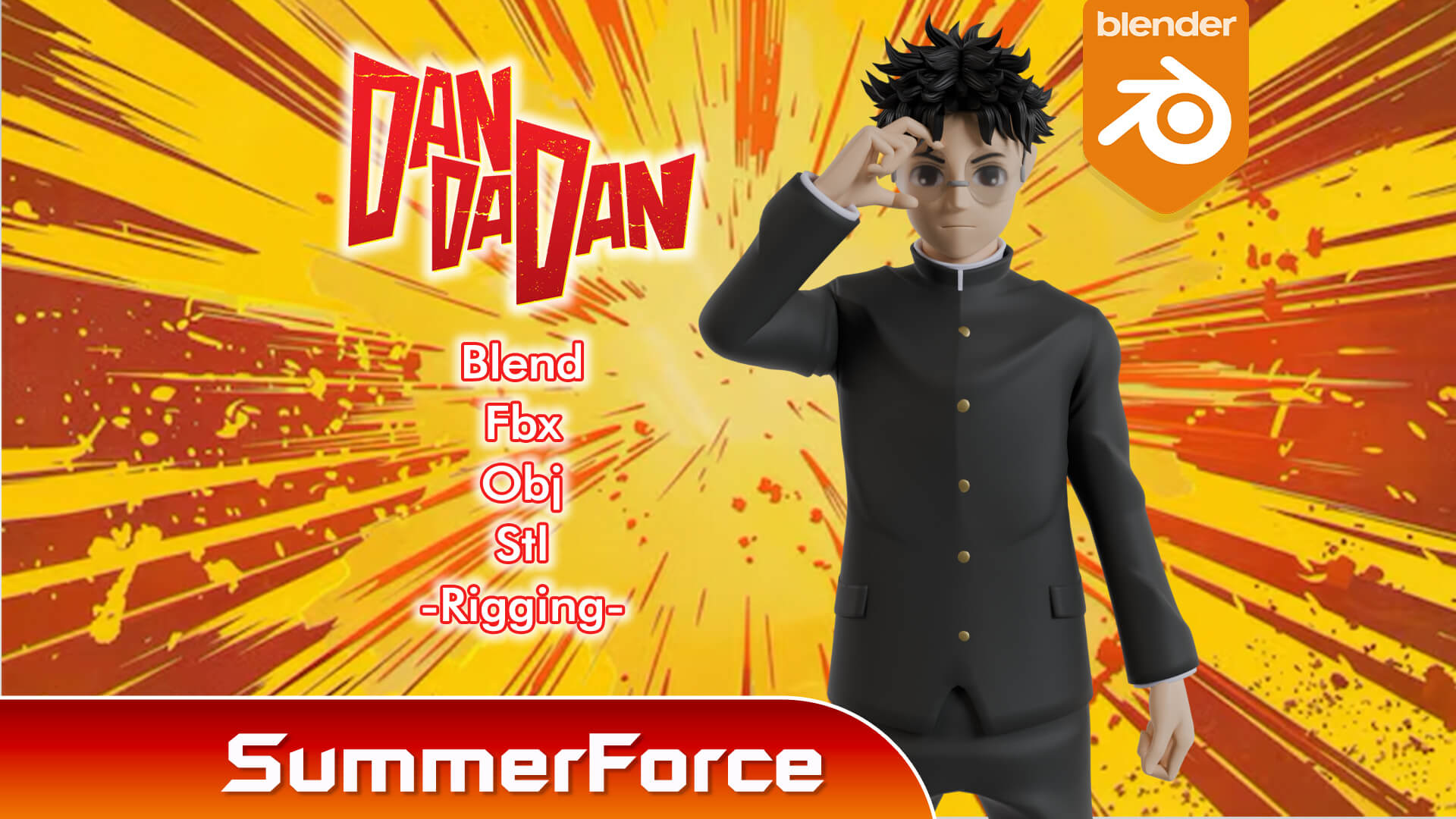 Okarun - Dandadan 3D Model by Summerforce