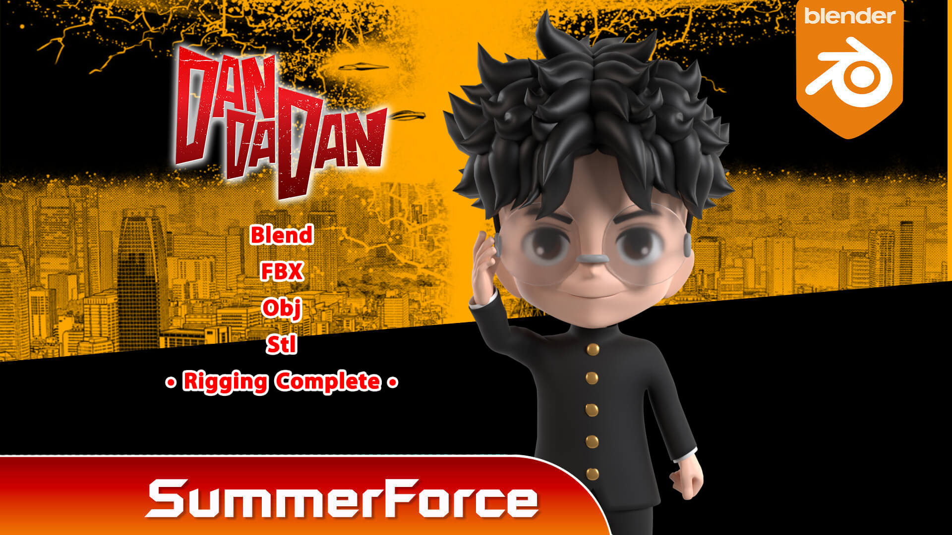 Okarun SD - Dandadan 3D Model by Summerforce