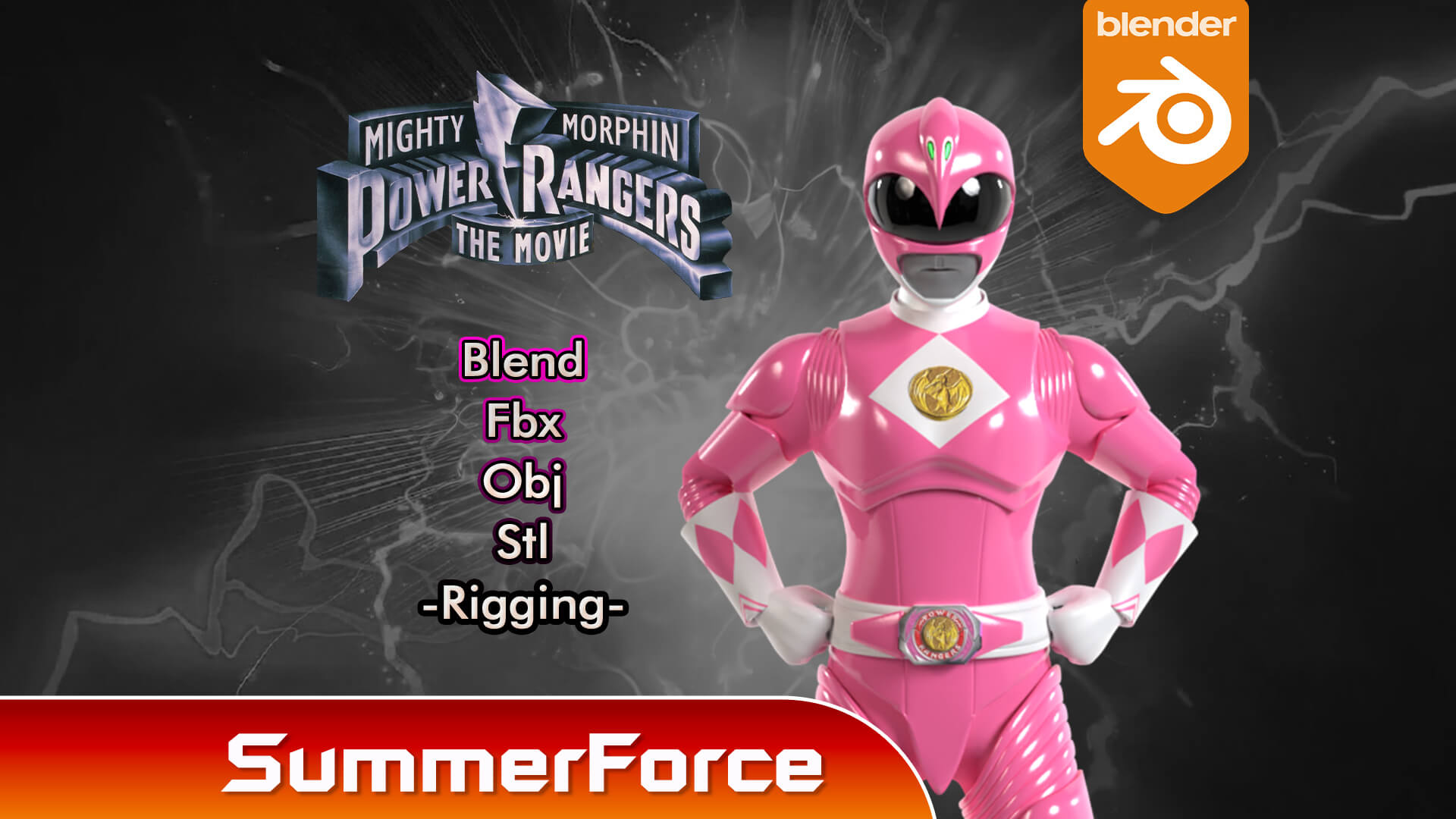 Pink Ranger - Mighty Morphin Power Rangers The Movie 3D Model by ...