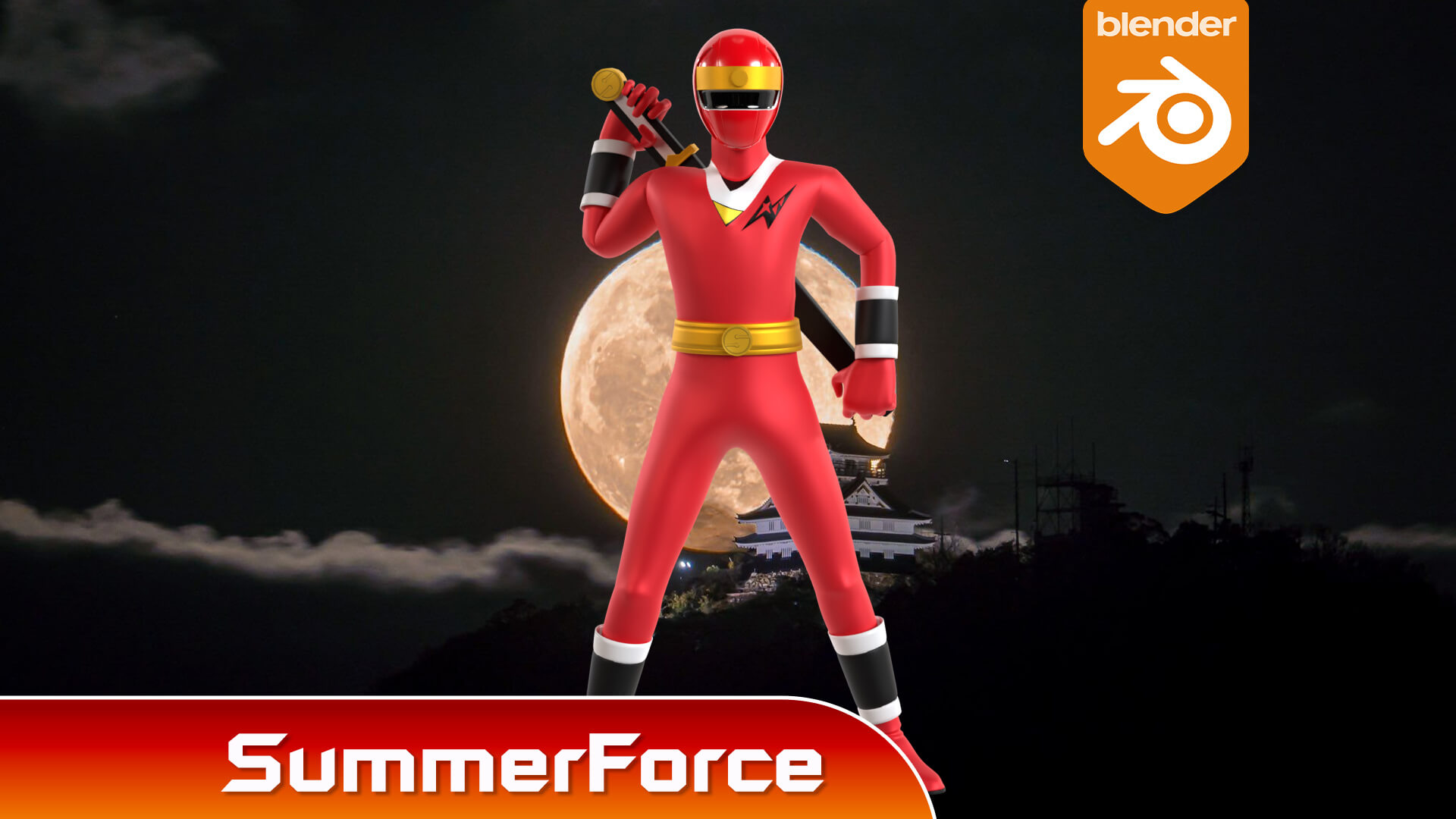 Red Aquitian Ranger - Mighty Morphin Alien Rangers 3D Model by Summerforce