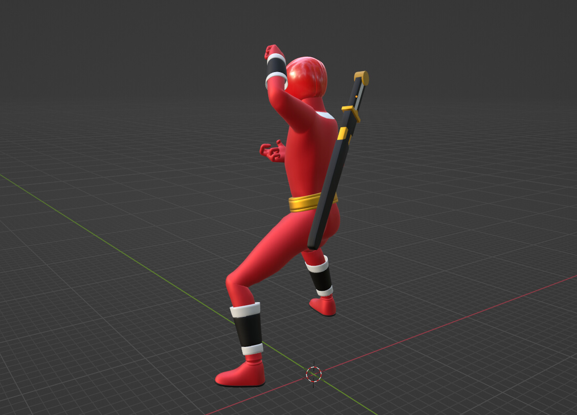 Red Aquitian Ranger - Mighty Morphin Alien Rangers 3D Model by Summerforce