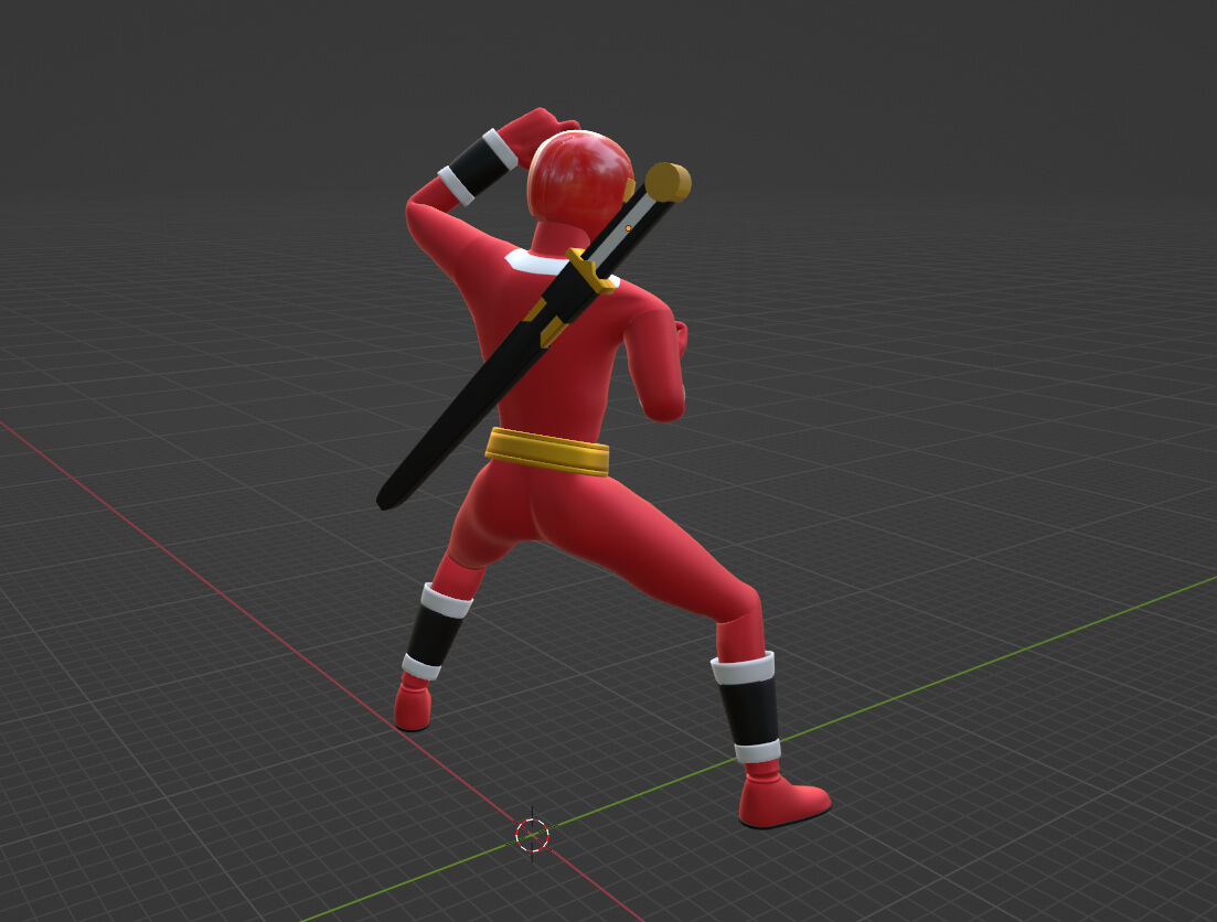 Red Aquitian Ranger - Mighty Morphin Alien Rangers 3D Model by Summerforce