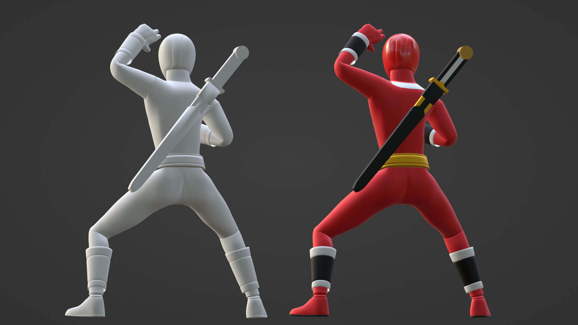 Red Aquitian Ranger - Mighty Morphin Alien Rangers 3D Model by Summerforce