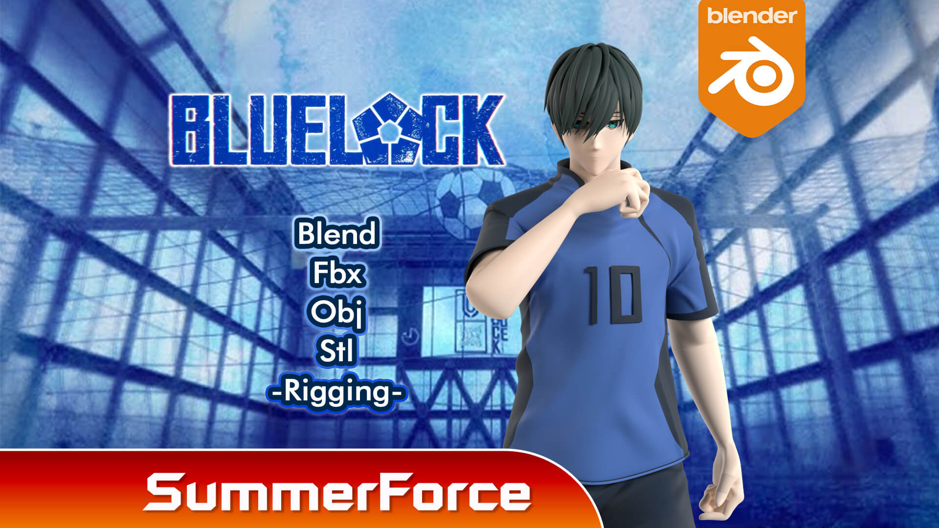 Rin Itoshi - Blue Lock 3D Model by Summerforce