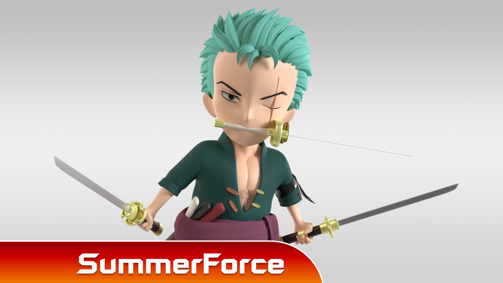 Roronoa Zoro SD - One Piece 3D Model by Summerforce