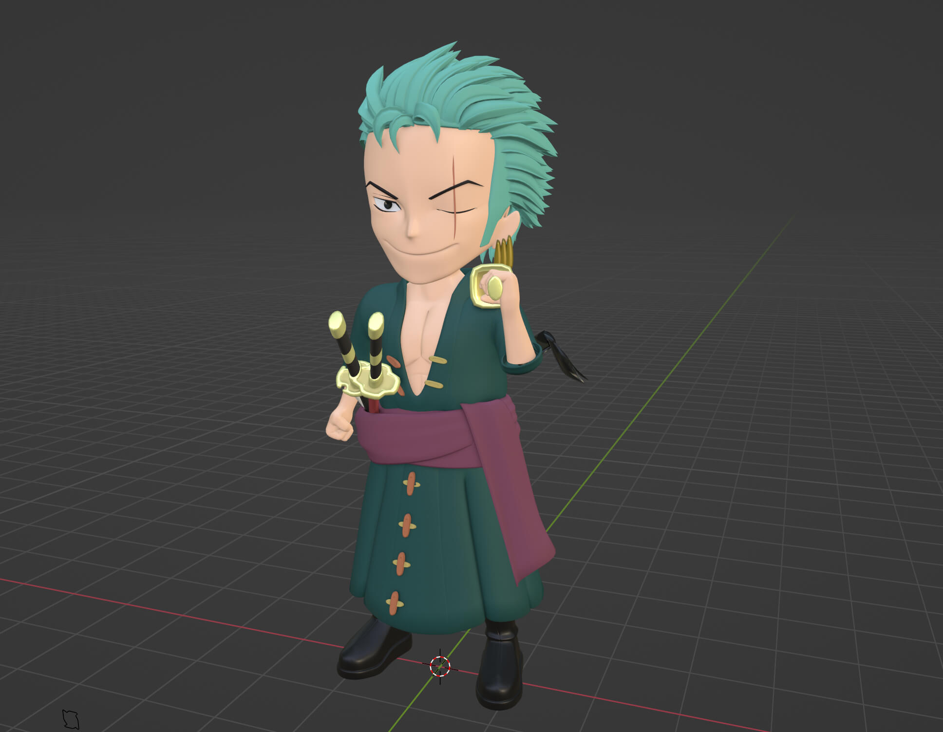 Roronoa Zoro SD - One Piece 3D Model by Summerforce