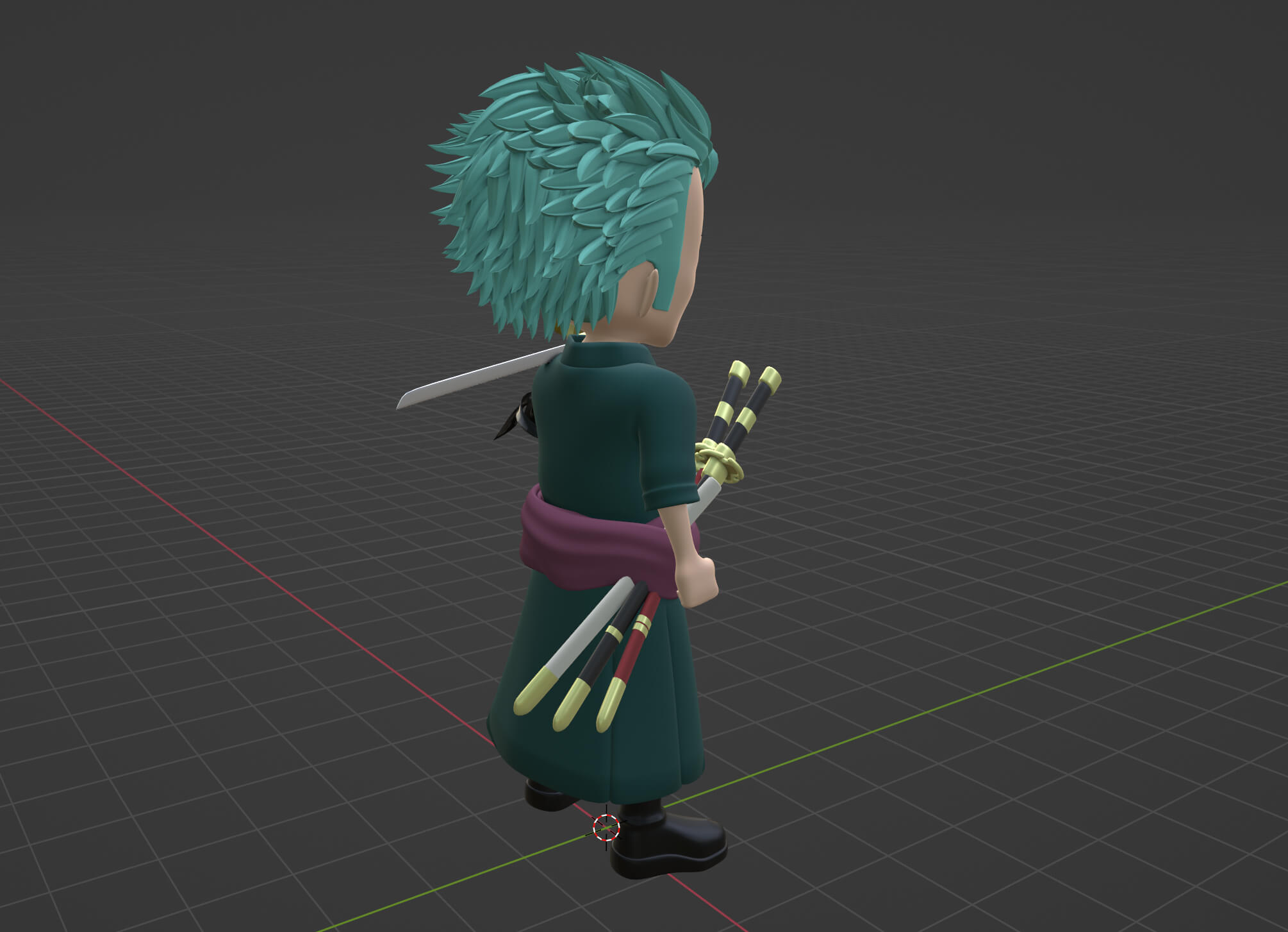 Roronoa Zoro SD - One Piece 3D Model by Summerforce