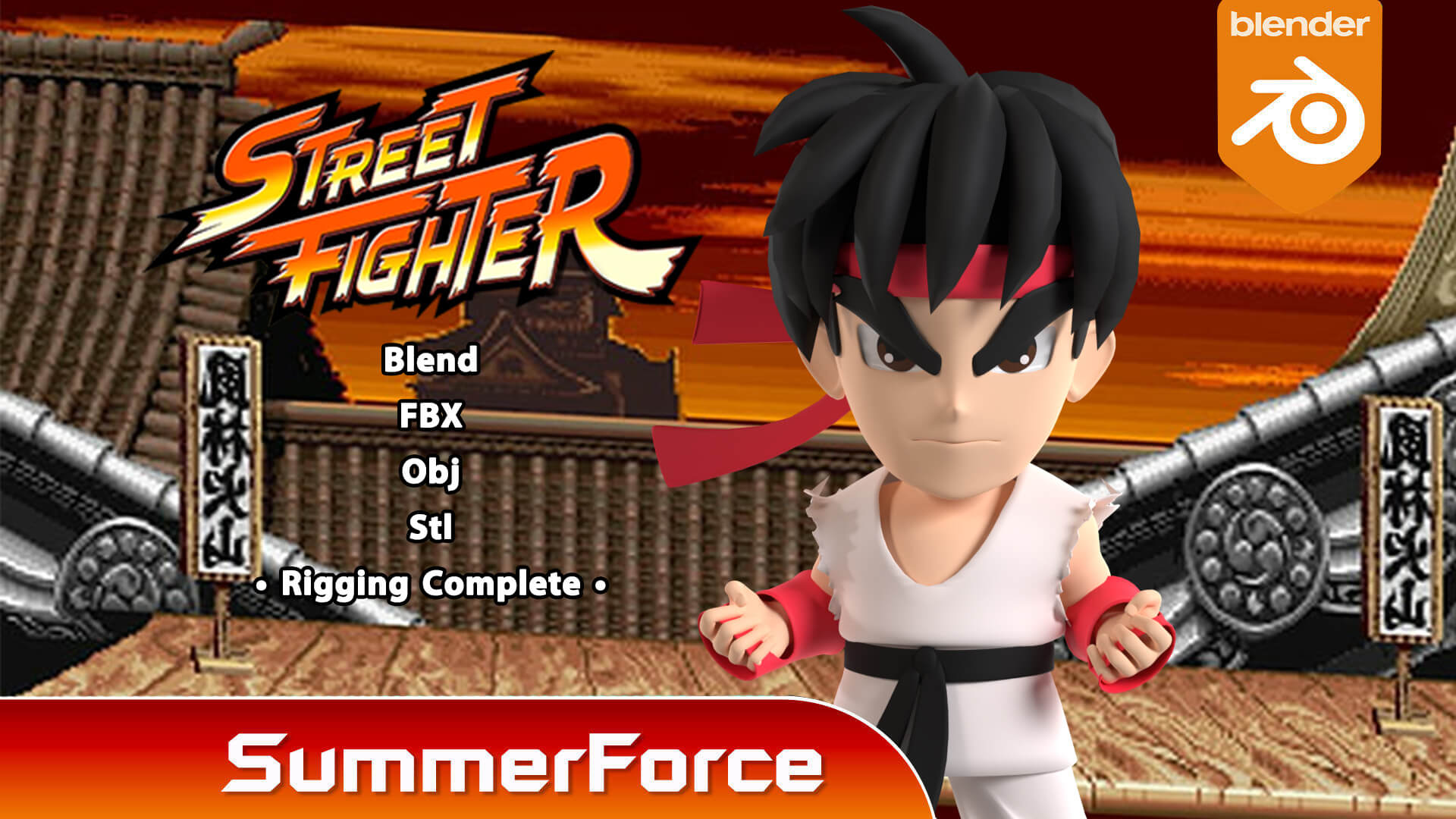 Ryu Sd - Street Fighter 3D Model by Summerforce