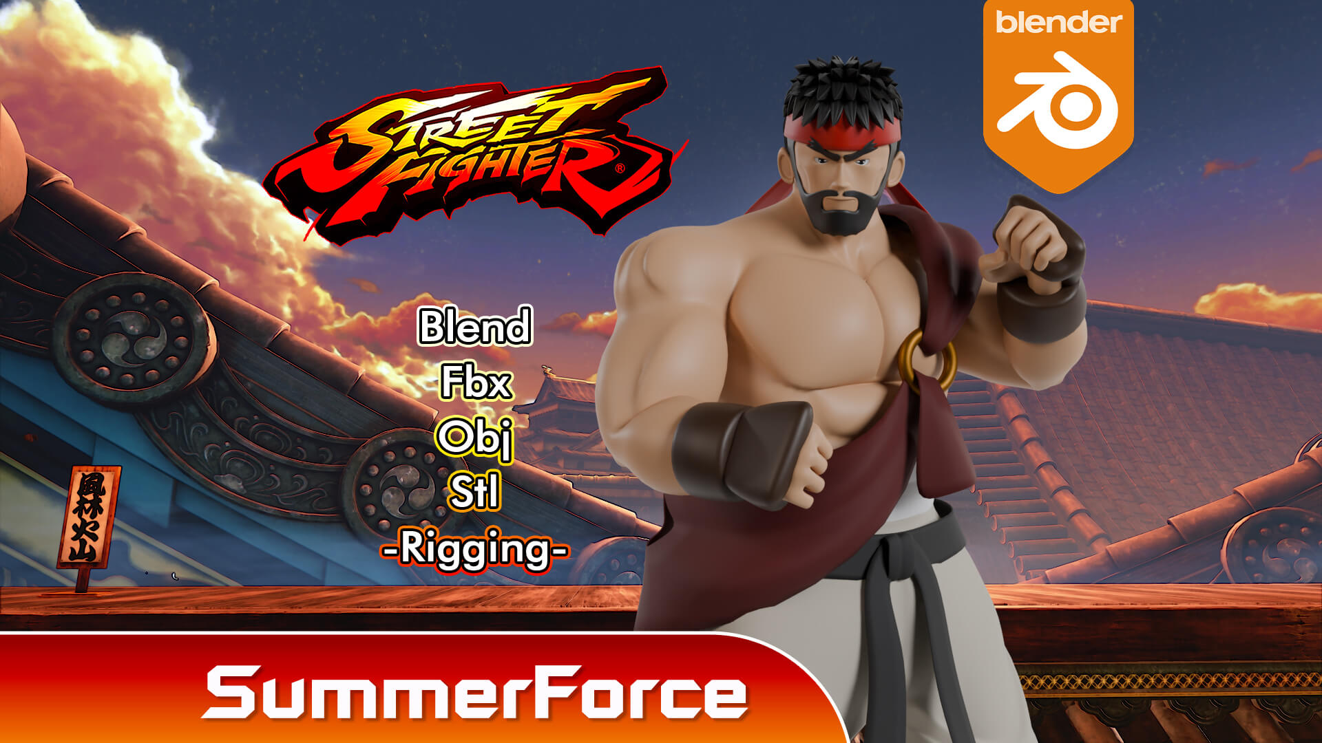 Ryu - Street Fighter 3D Model by Summerforce
