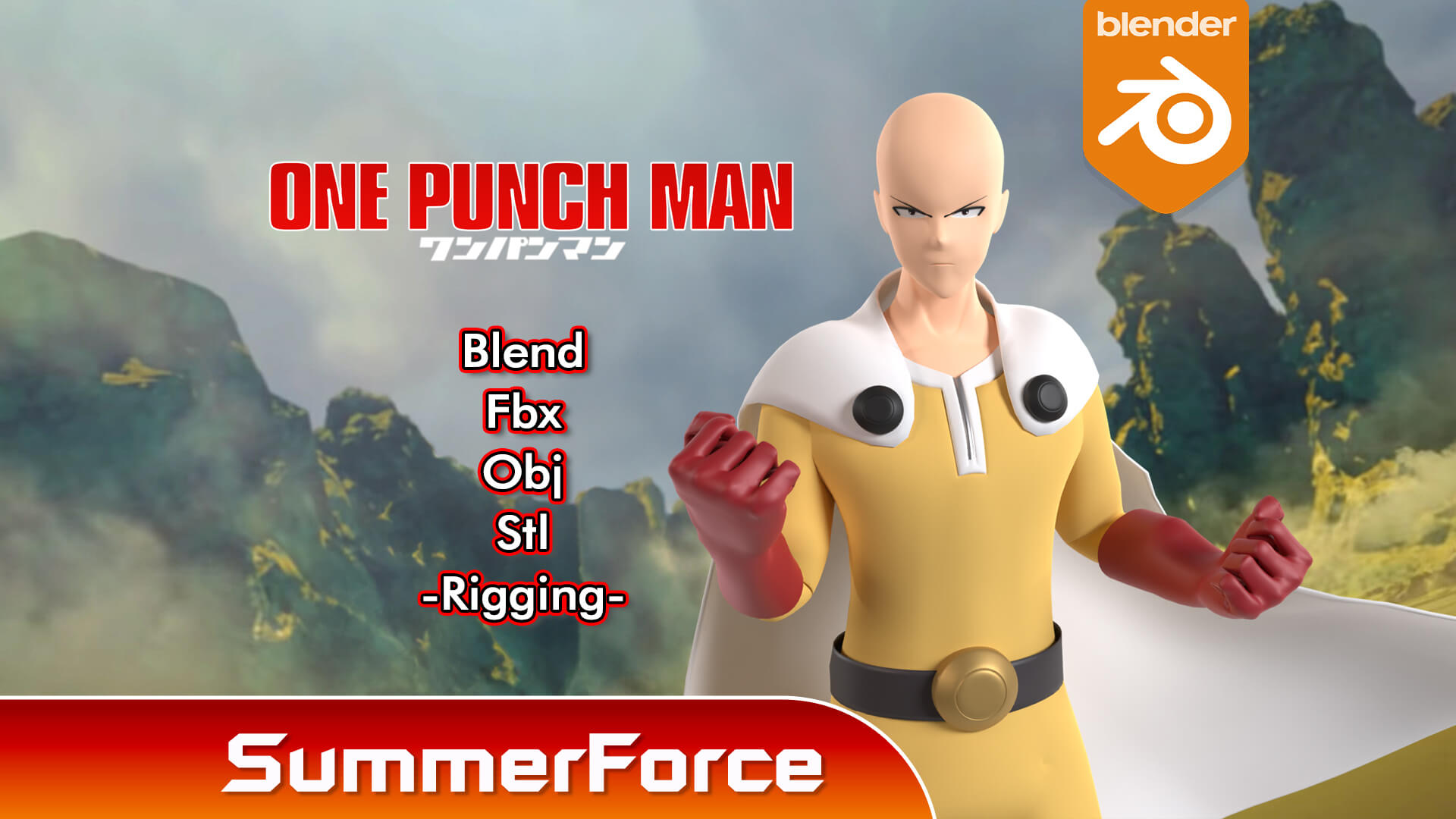 Saitama - One Punch Man 3D Model by Summerforce