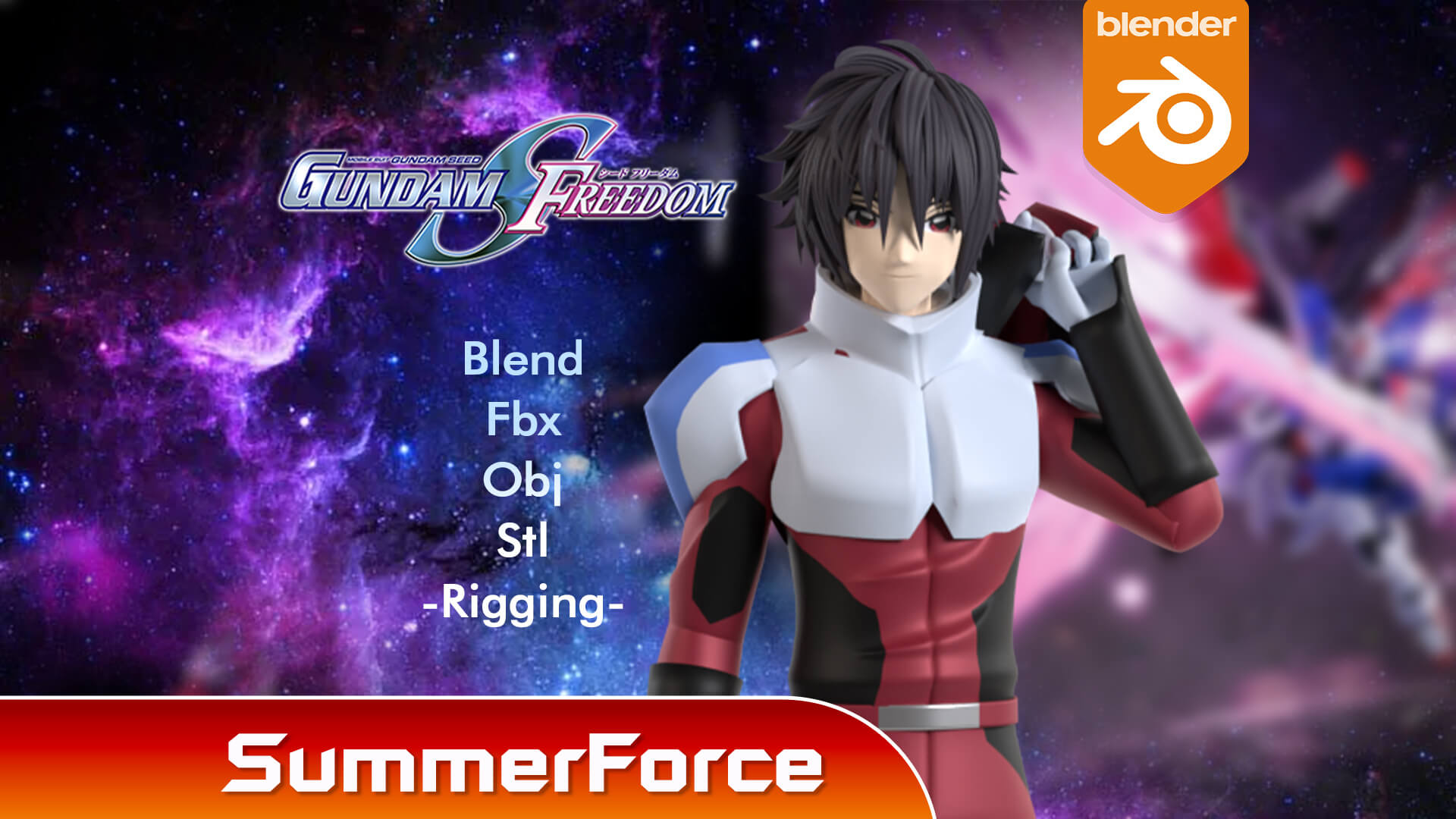 Shin Asuka - Gundam Seed Freedom 3D Model by Summerforce