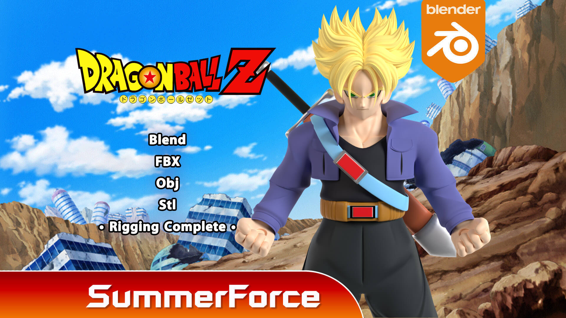 Trunks Future - Dragonball 3D Model by Summerforce