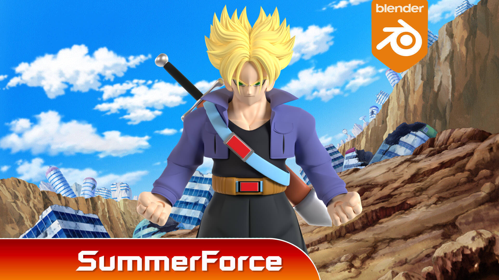 Trunks Future - Dragonball 3D Model by Summerforce