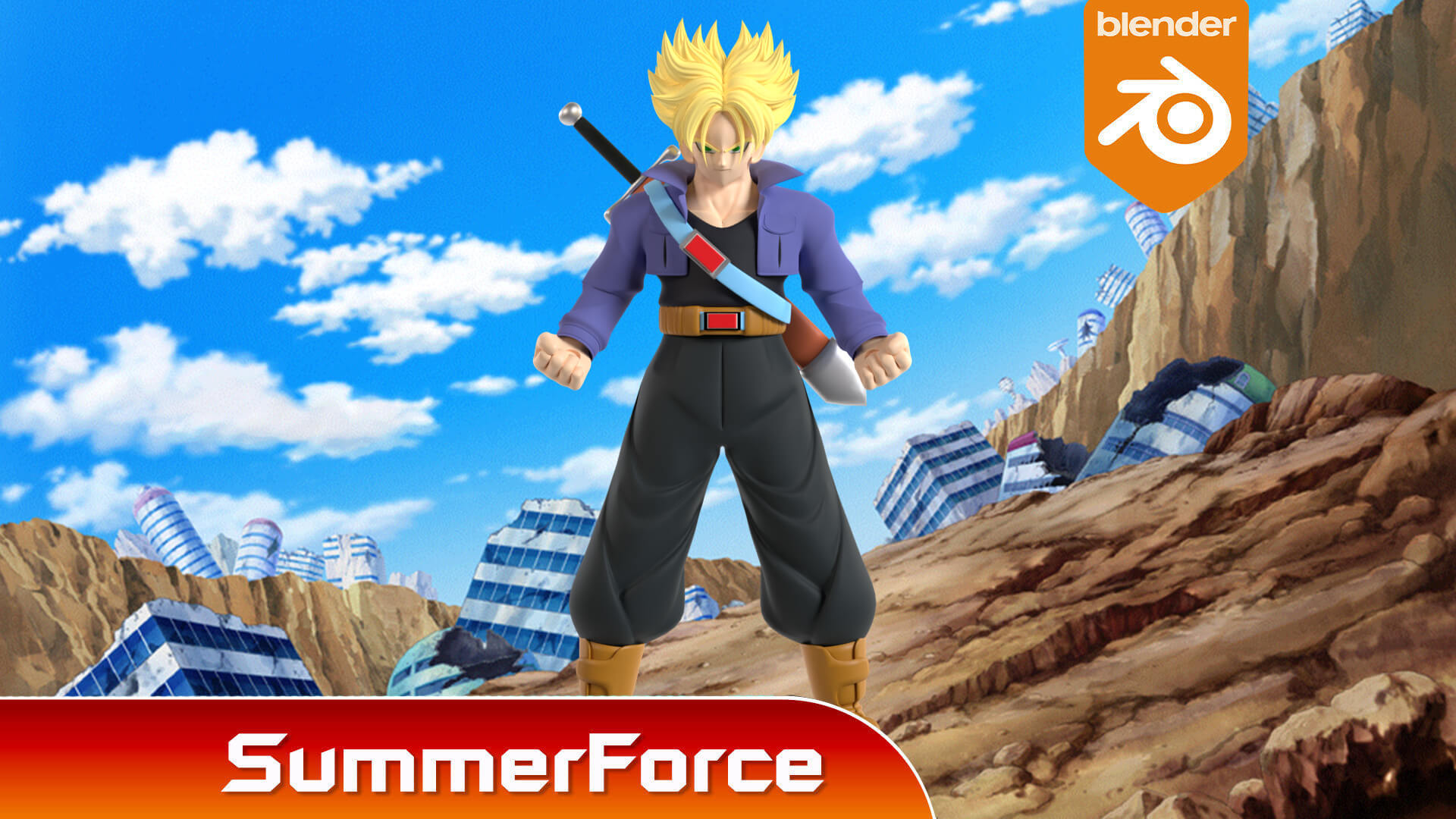 Trunks Future - Dragonball 3D Model by Summerforce