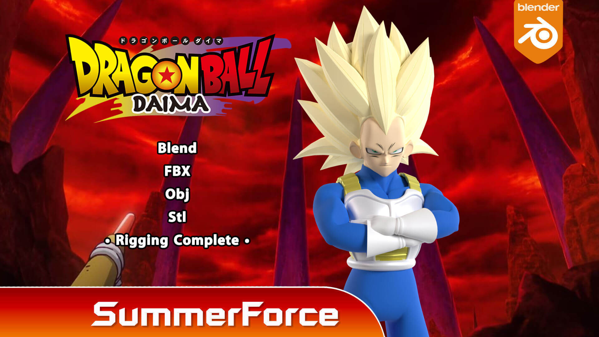 Vegeta Super Saiyan 3 - Dragonball Daima 3D Model by Summerforce