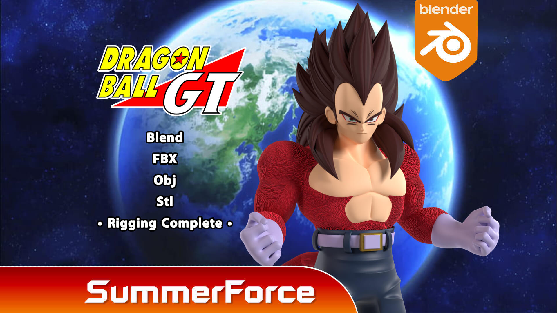 Vegeta Super Saiyan 4 - Dragonball GT 3D Model by Summerforce