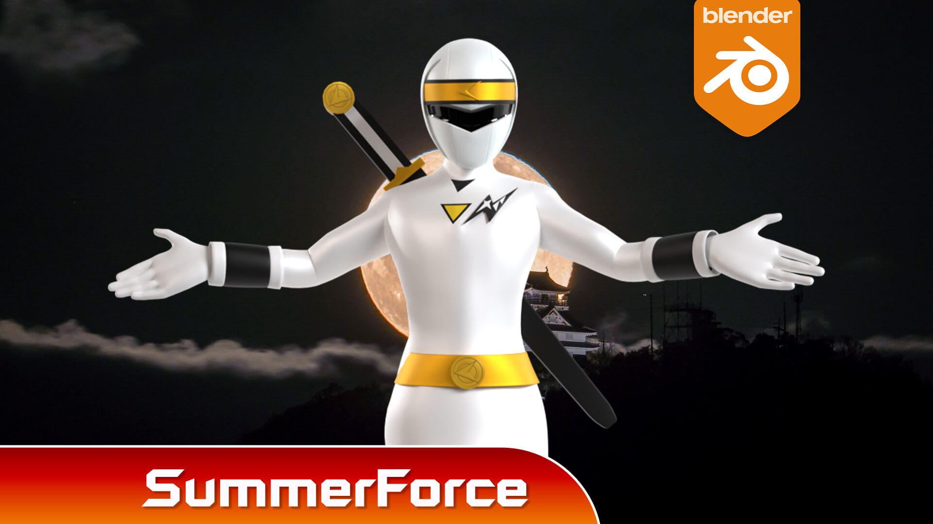 White Aquitian Ranger - Mighty Morphin Alien Rangers 3D Model by ...