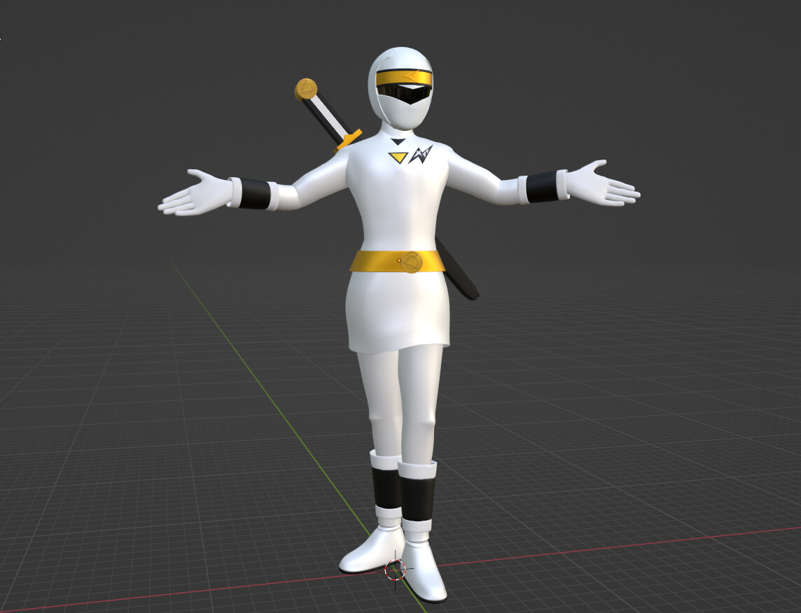 White Aquitian Ranger - Mighty Morphin Alien Rangers 3D Model by ...