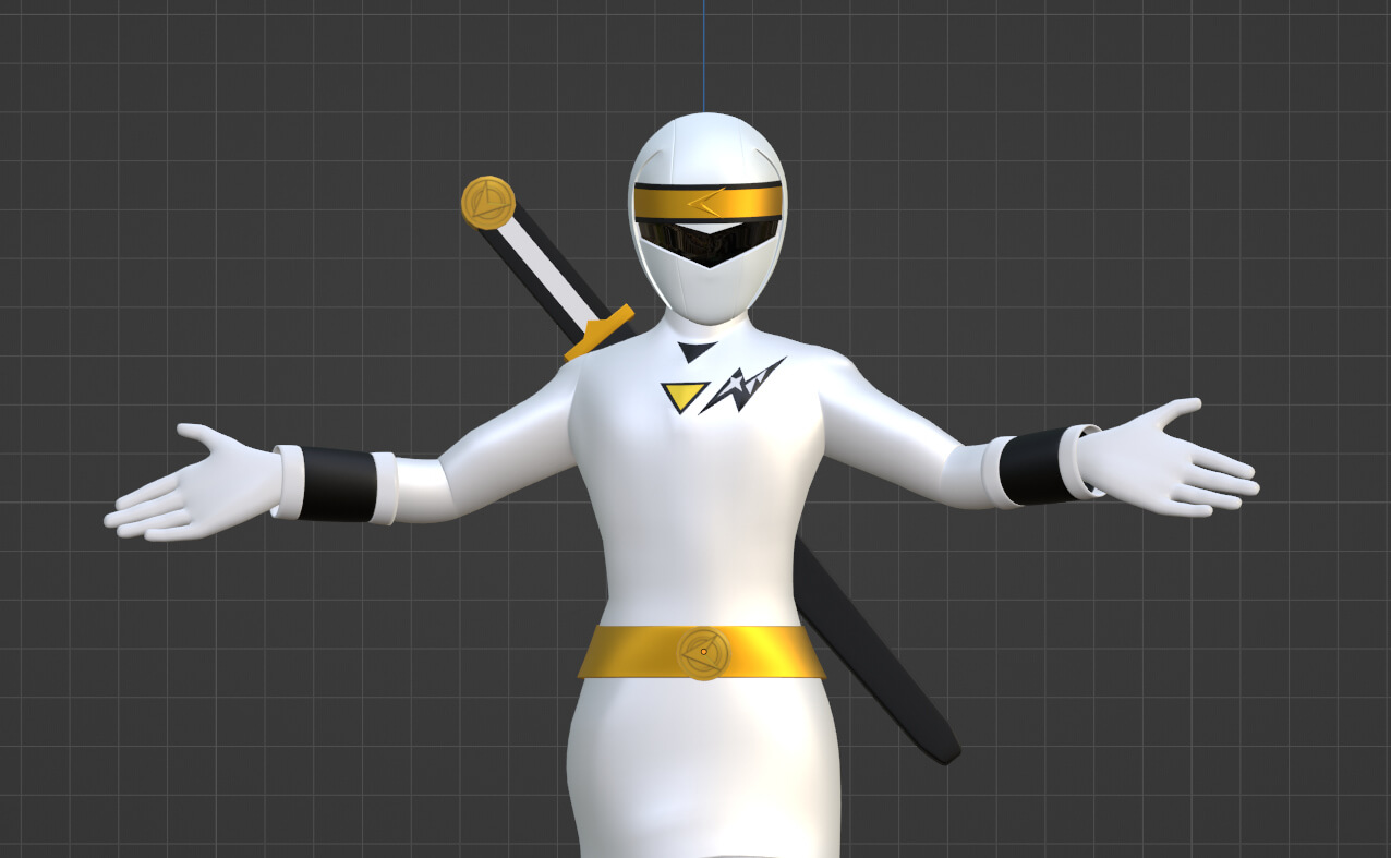 White Aquitian Ranger - Mighty Morphin Alien Rangers 3D Model by ...