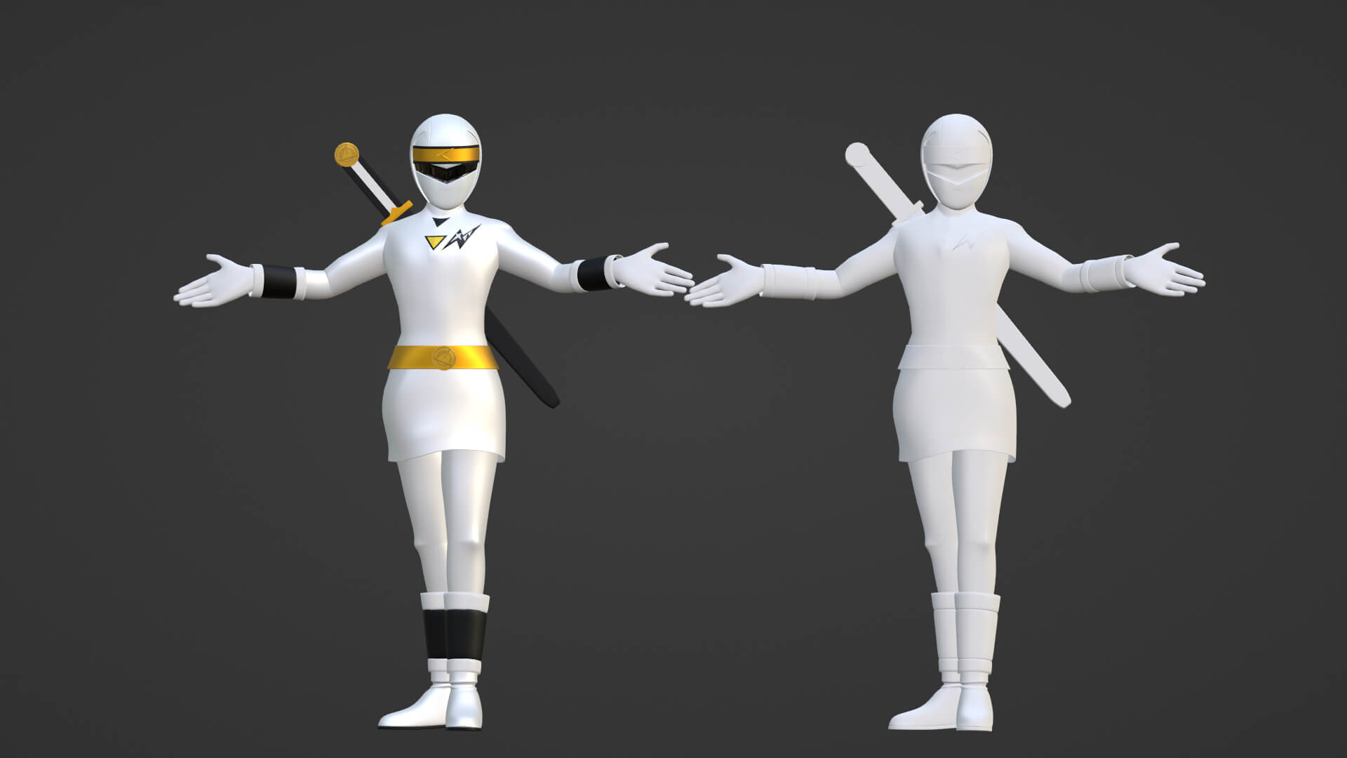 White Aquitian Ranger - Mighty Morphin Alien Rangers 3D Model by ...