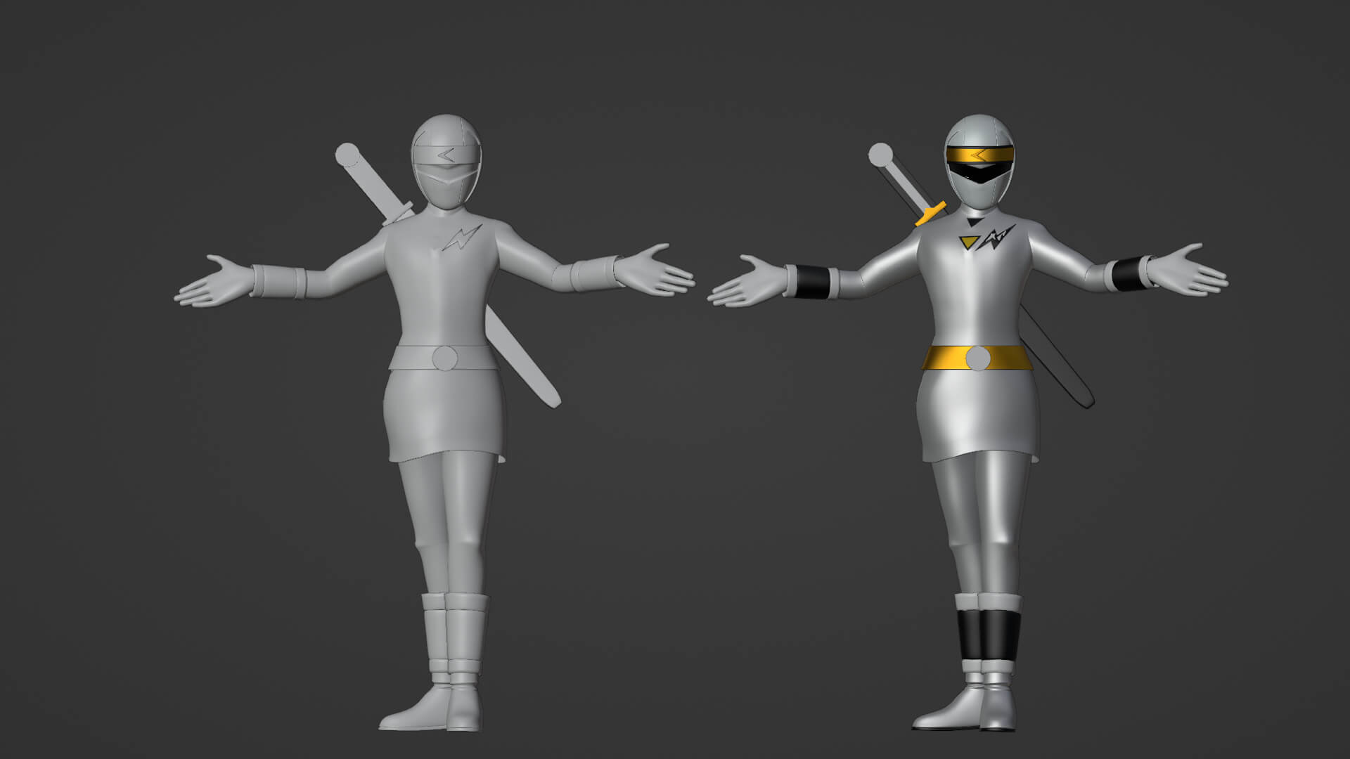 White Aquitian Ranger - Mighty Morphin Alien Rangers 3D Model by ...