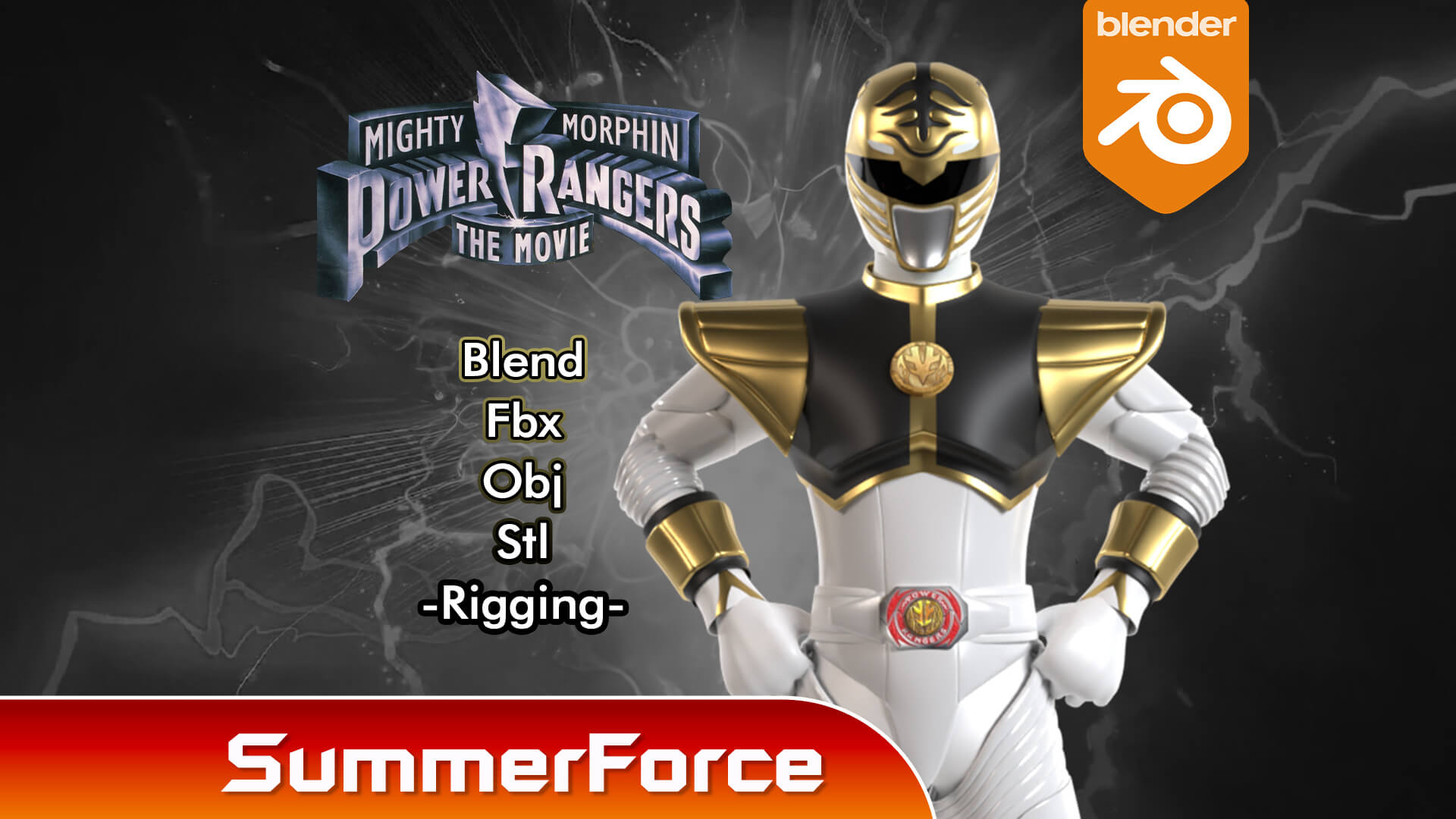 White Ranger - Mighty Morphin Power Rangers The Movie 3D Model by Summerforce