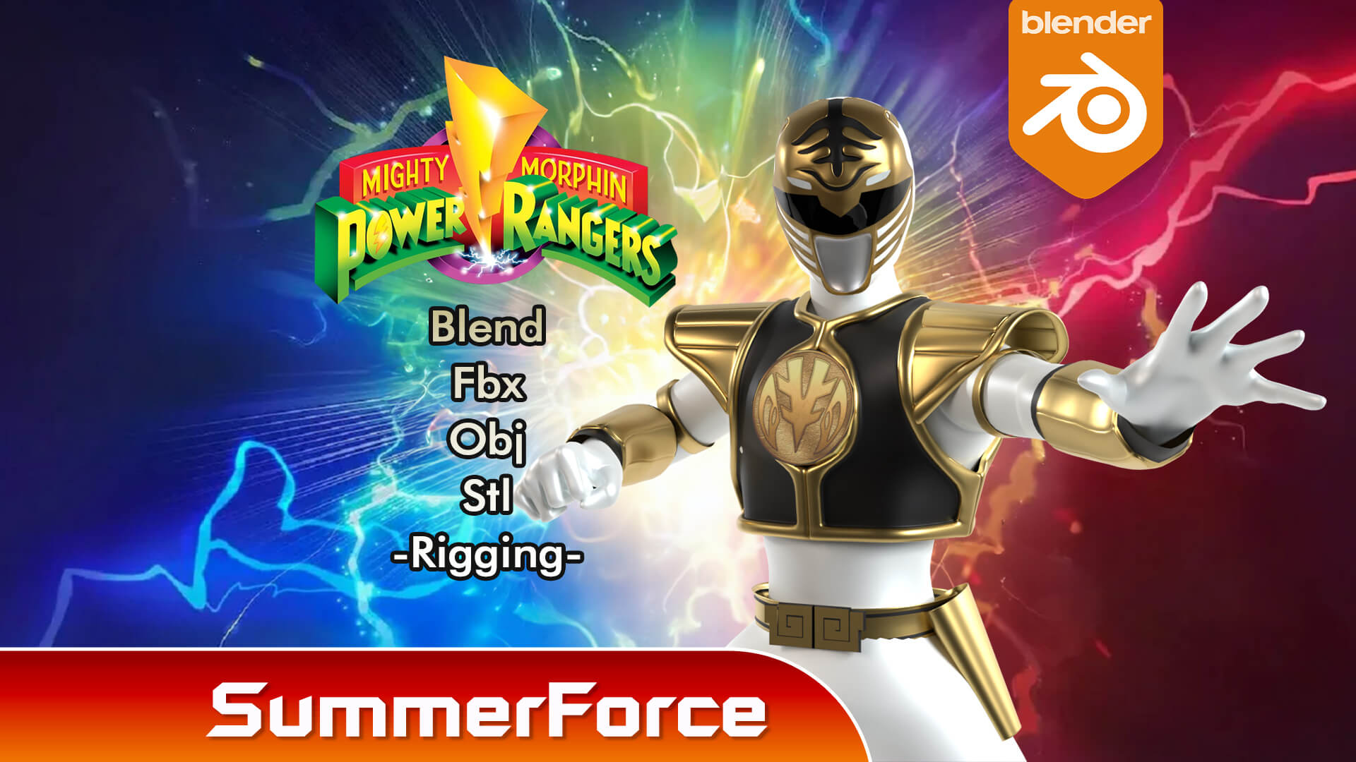 White Ranger - Mighty Morphin Power Rangers 3D Model by Summerforce