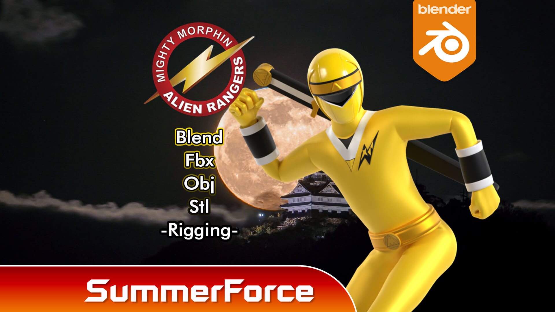 Yellow Aquitian Ranger - Mighty Morphin Alien Rangers 3D Model by ...