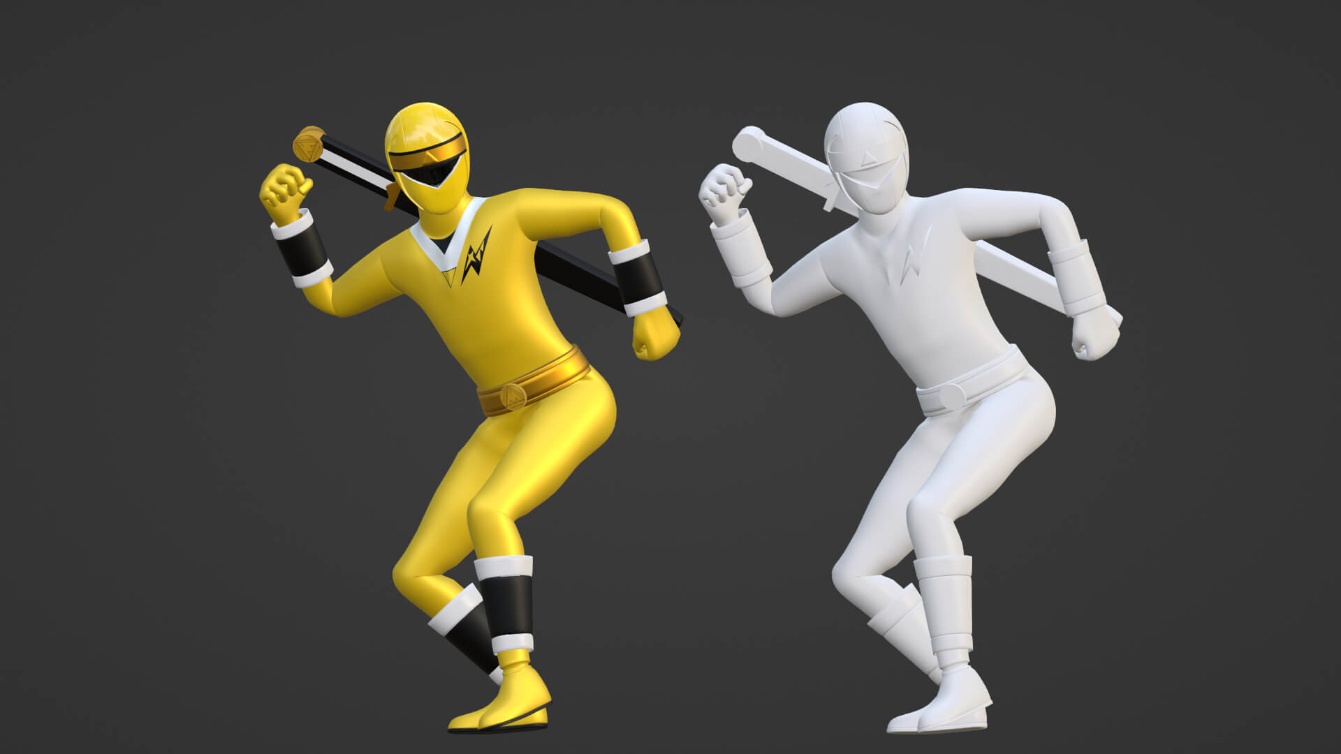 Yellow Aquitian Ranger - Mighty Morphin Alien Rangers 3D Model by ...