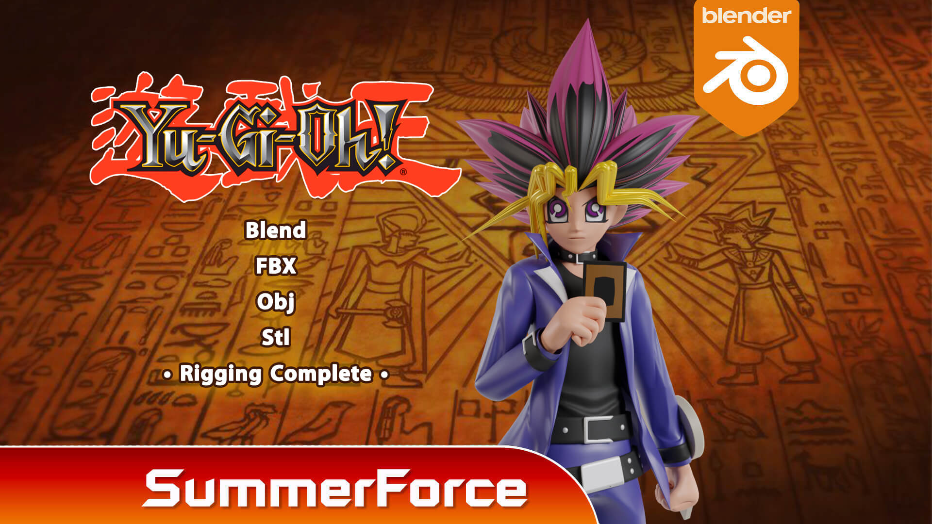 Yugi Muto - Yugioh Duel Monsters 3D Model by Summerforce