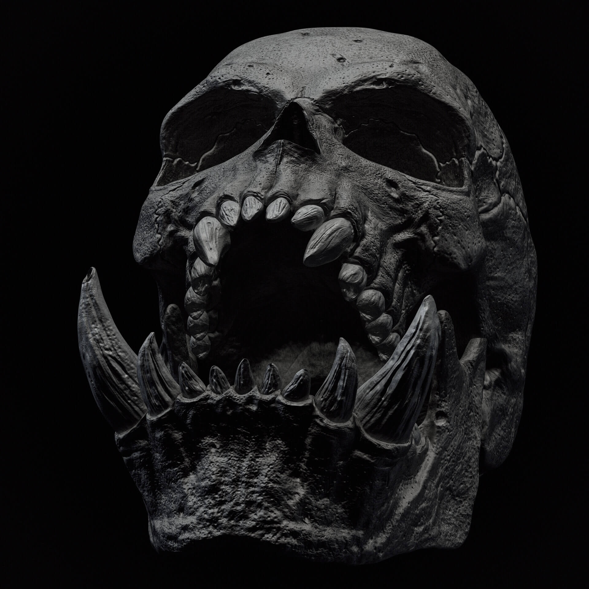 Orc Skull 3D Render, Digital Art by SunilV5630
