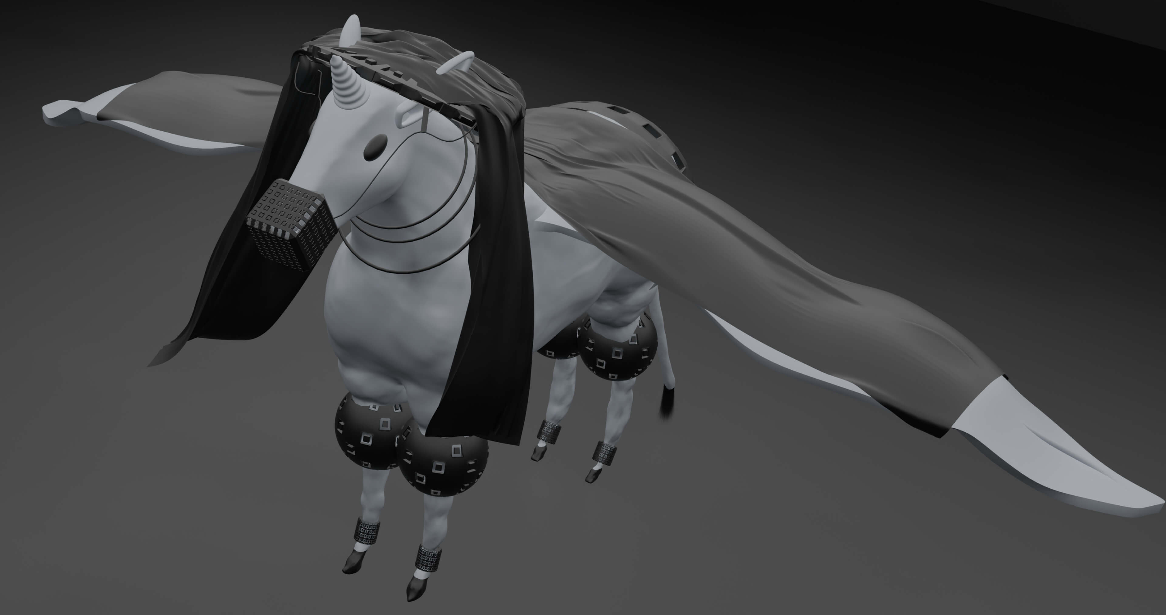 H O R S E With W I N G S 3D Render, Digital Art by sunny__skt