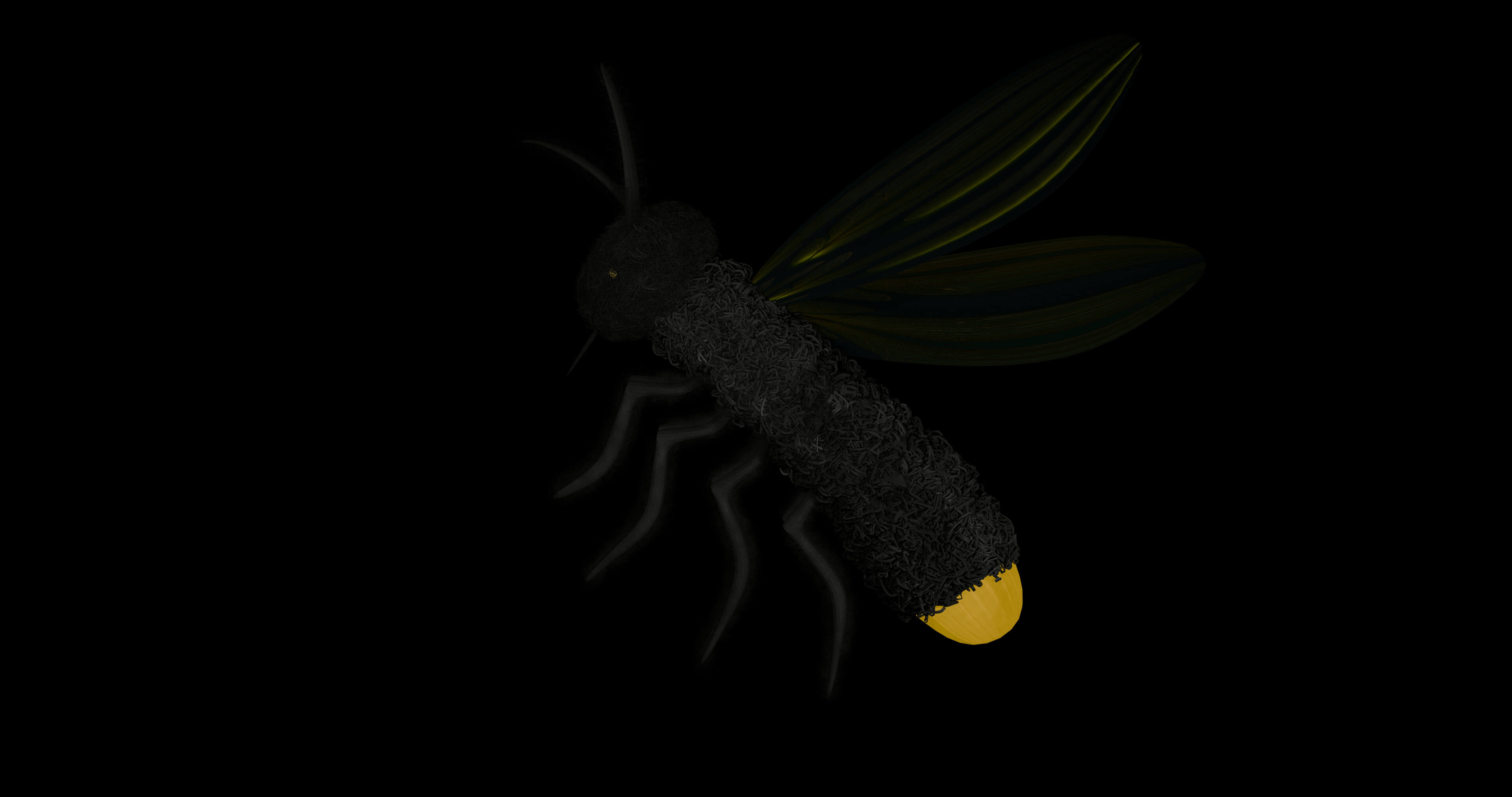 Jugnu Known as Firefly Insect 3D Render by sunny__skt