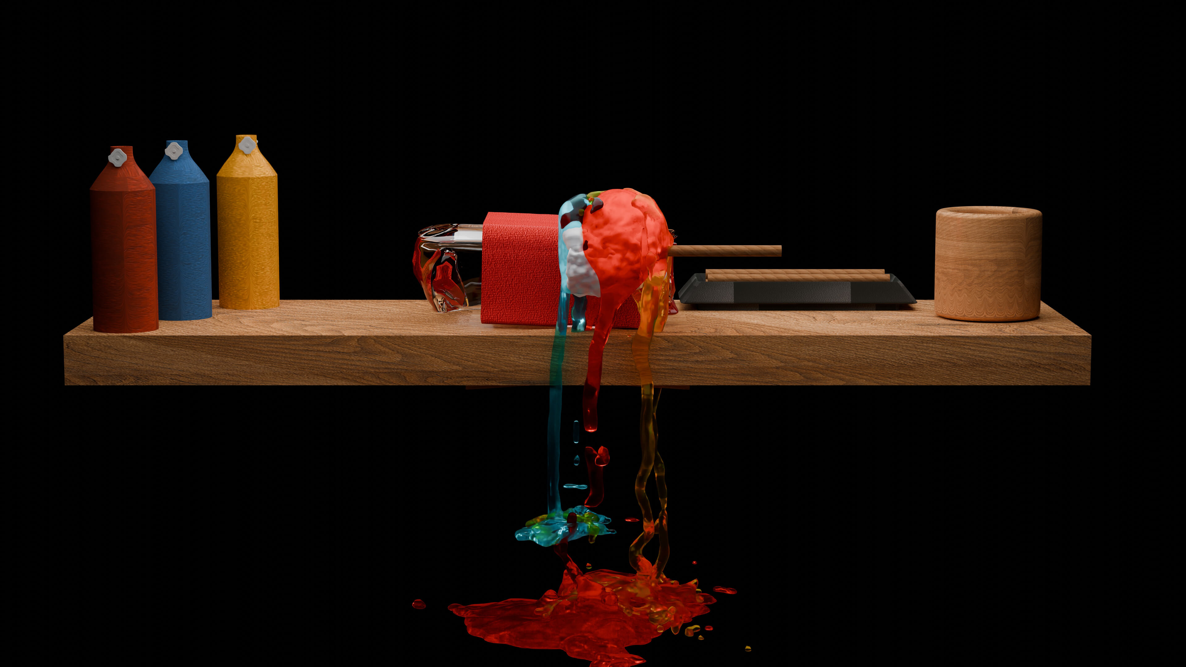 Shaved Ice with Sweet Colors Water 3d Model 3D Render