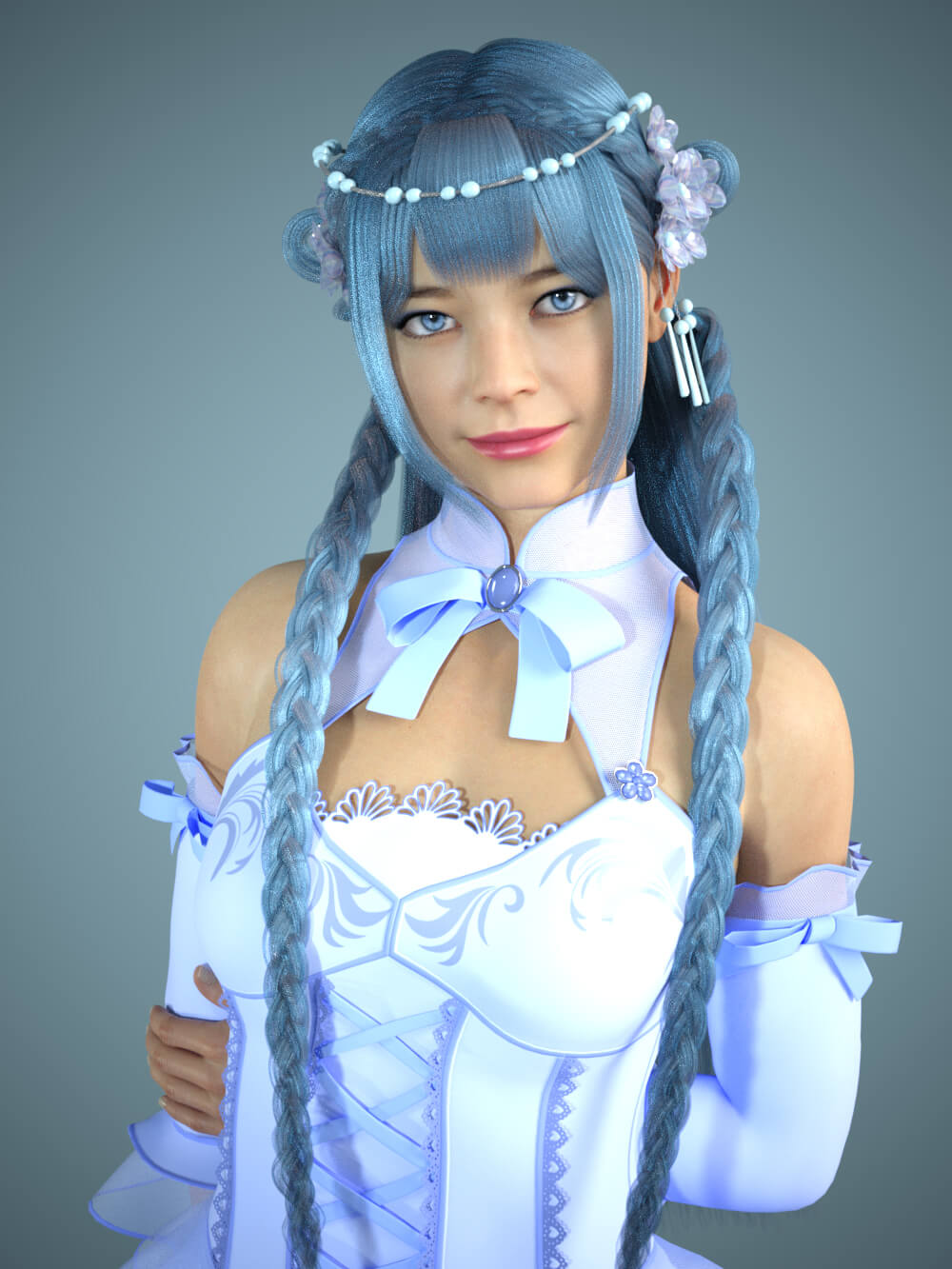 Flower Blossom Hair for Genesis 8 Female - Daz Content by sunreiz