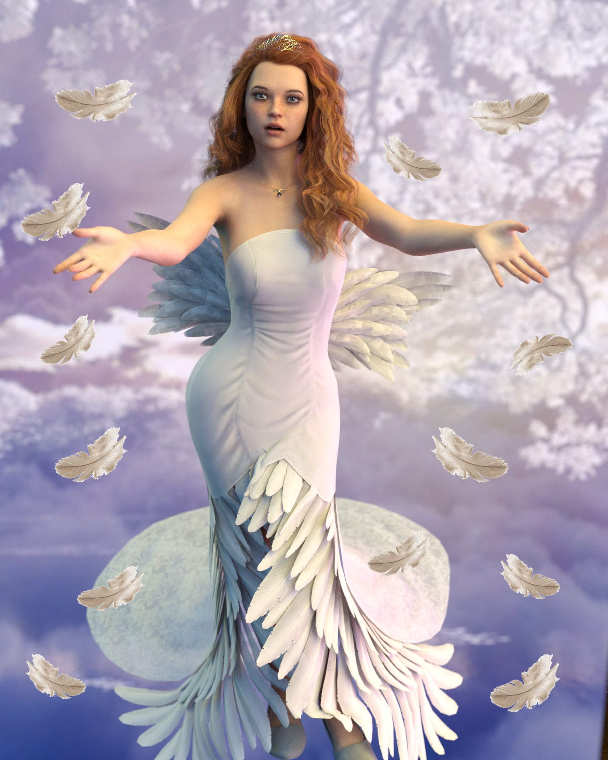 Angel's Offer 3D Render, Digital Art by sunreiz