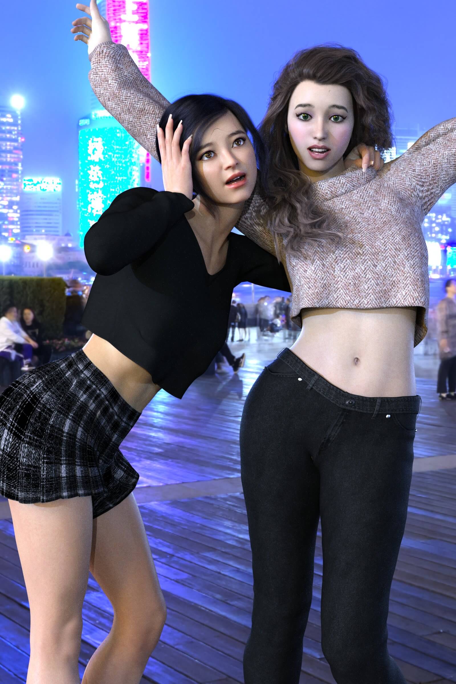 Friendship Goals 3D Render, Digital Art by sunreiz