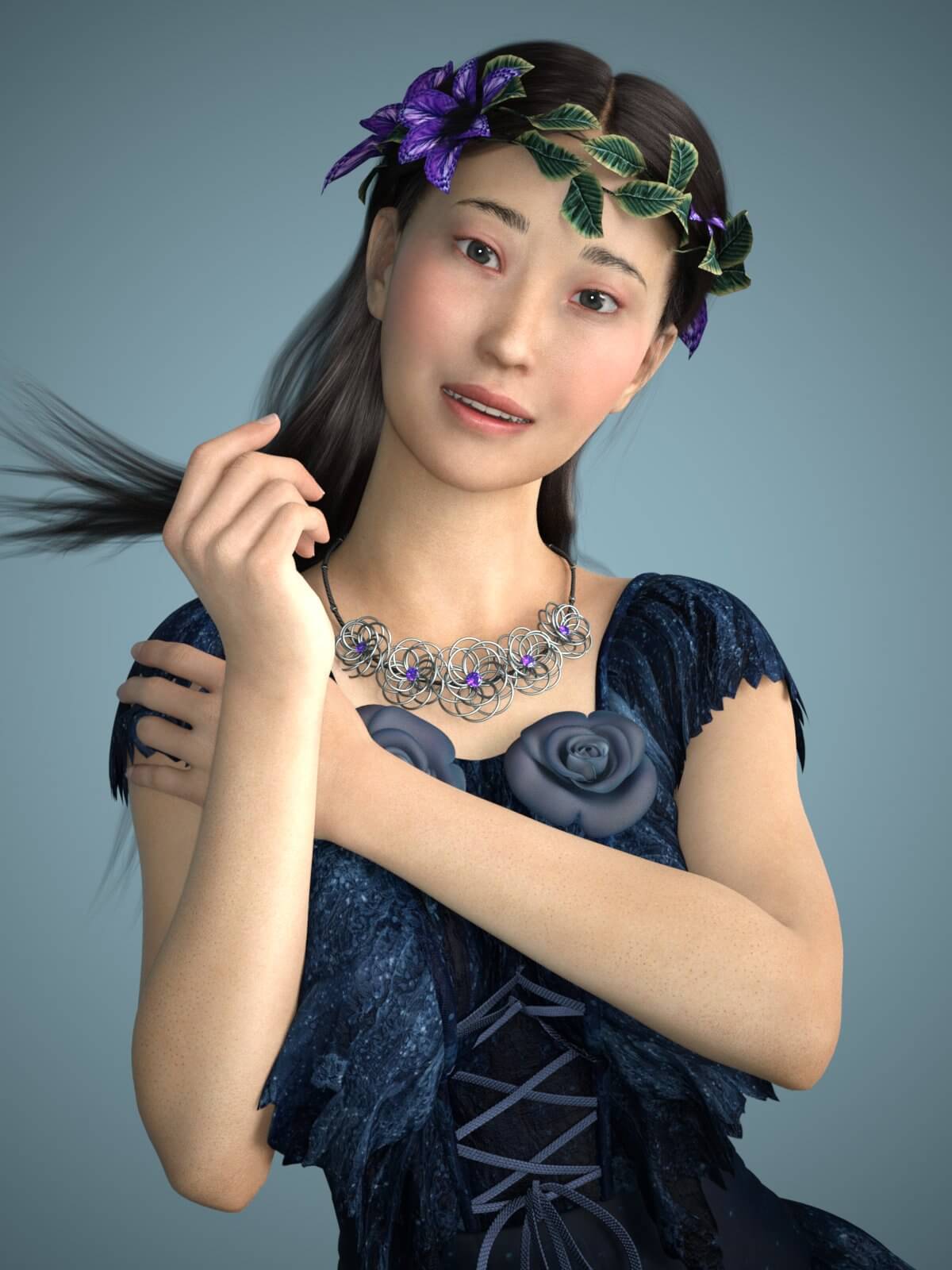 Koko The Asian Beauty 3D Render, Digital Art by sunreiz