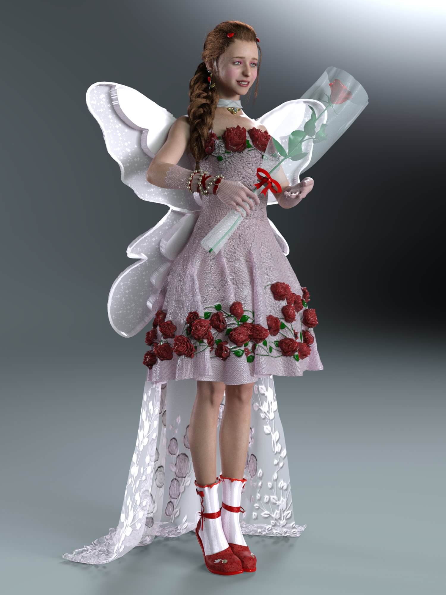 Rosy Outfit 3D Render, Digital Art by sunreiz