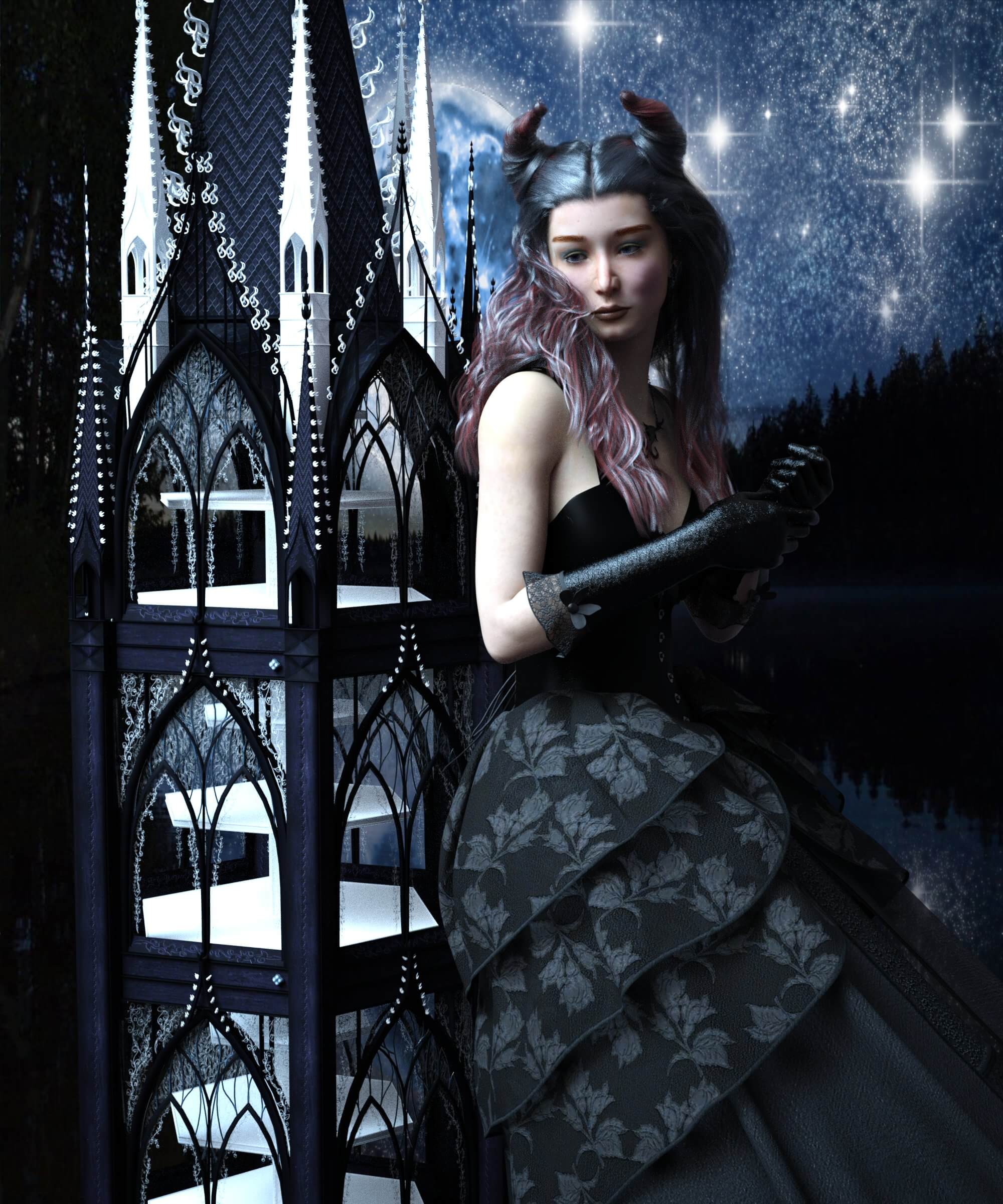 The lonely Witch 3D Render | RenderHub Gallery